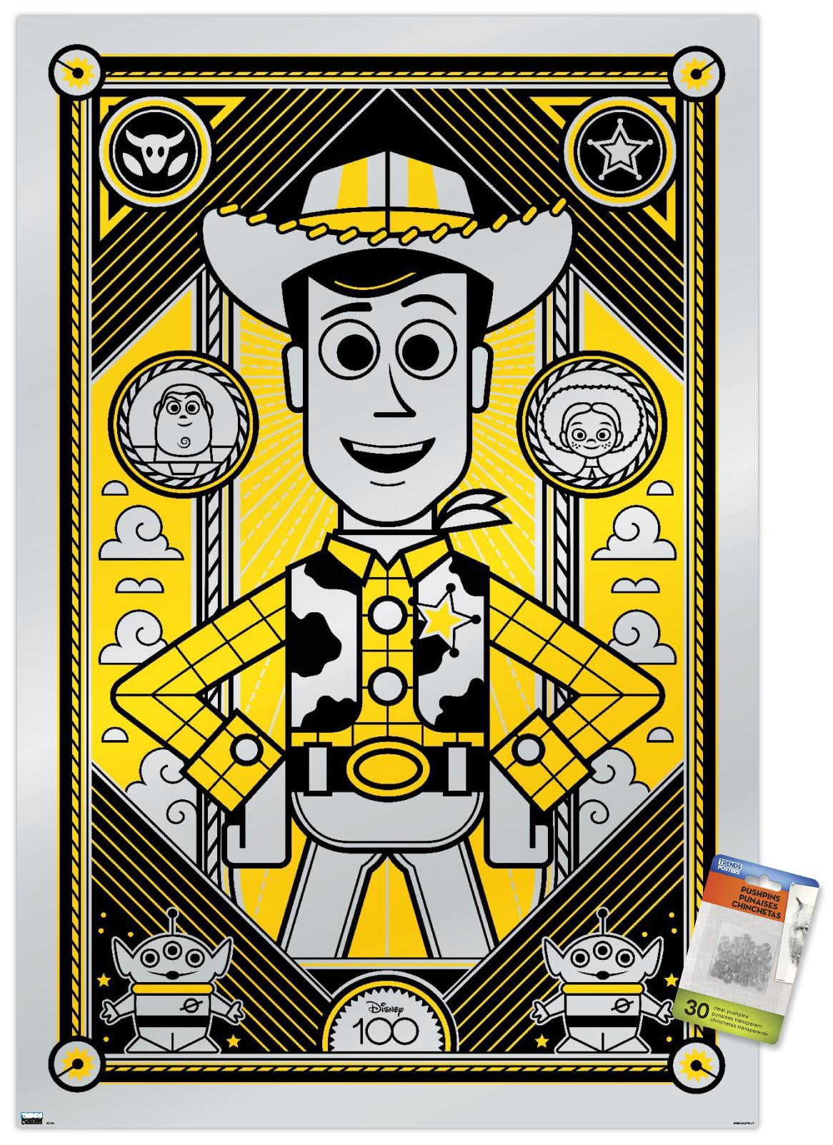 Disney 100th Anniversary - Deco-Luxe Woody Wall Poster with Push Pins ...