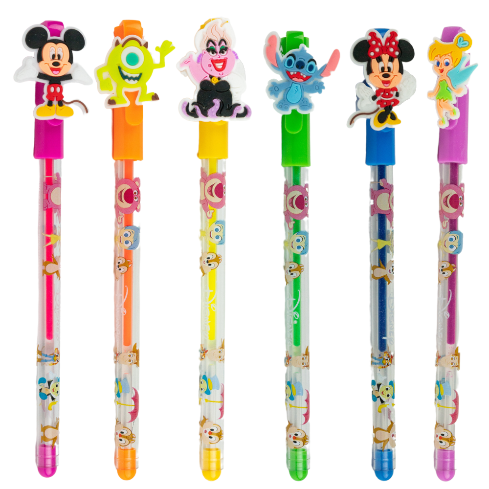 Disney 100th Anniversary Neon Gel Pens, 6 Pack, Mickey, Minnie, Stitch ...