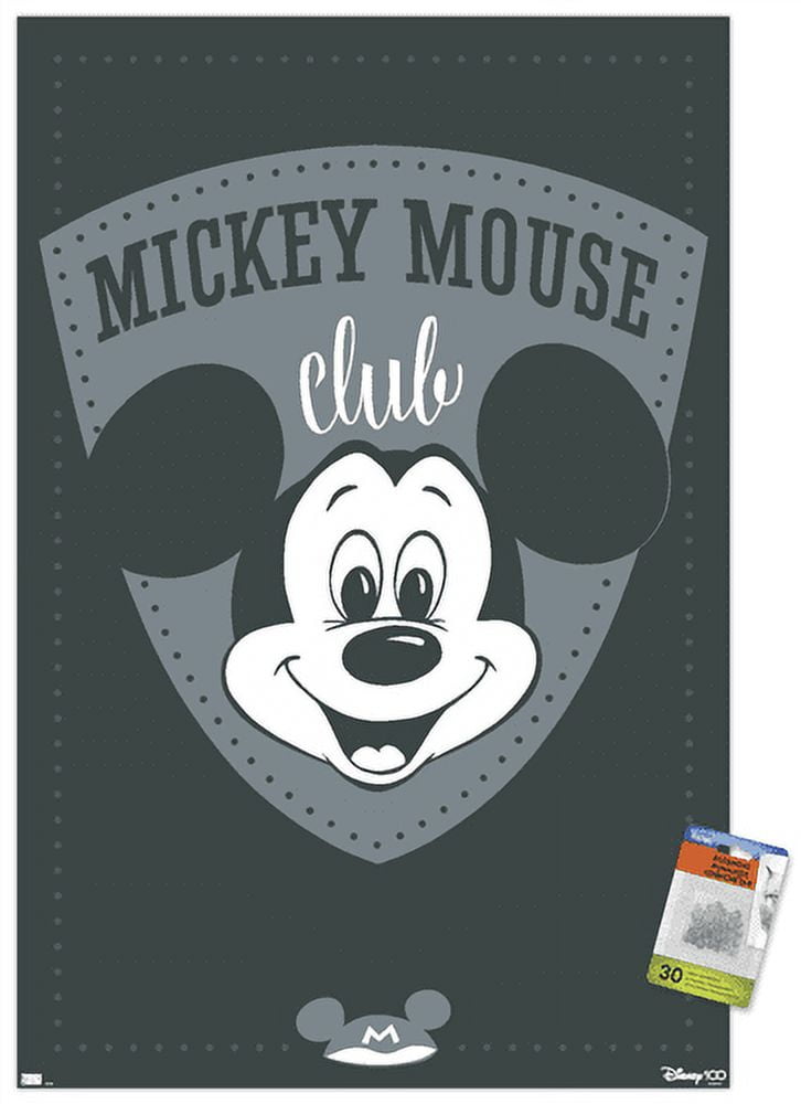 Disney 100th Anniversary - Mickey Mouse Club Wall Poster with Pushpins ...