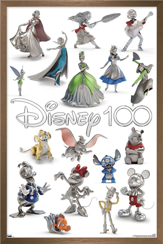 Disney 100th Anniversary - Platinum Wall Poster, 22.375" x 34" Framed ...