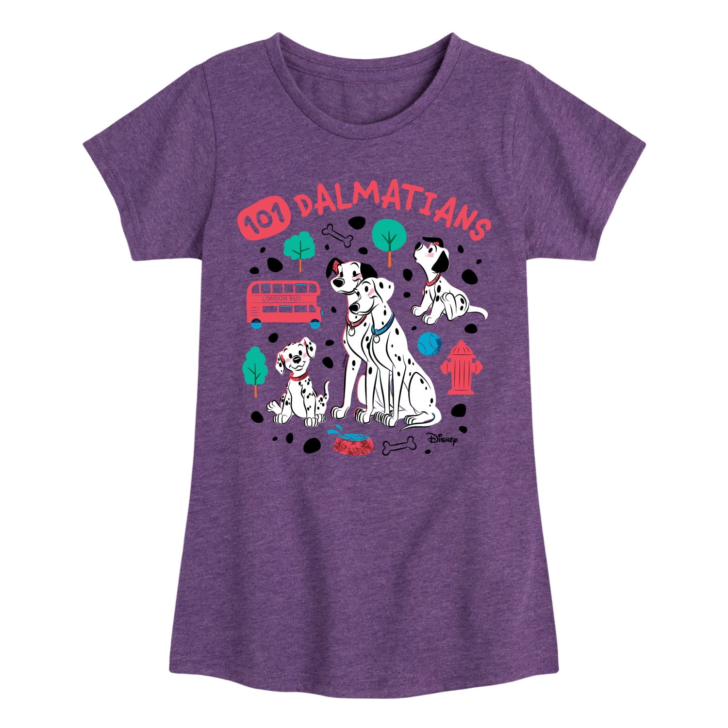 Disney - 101 Dalmatians Animated - Collage of Dalmatian Family - Toddler And Youth Girls Short ...