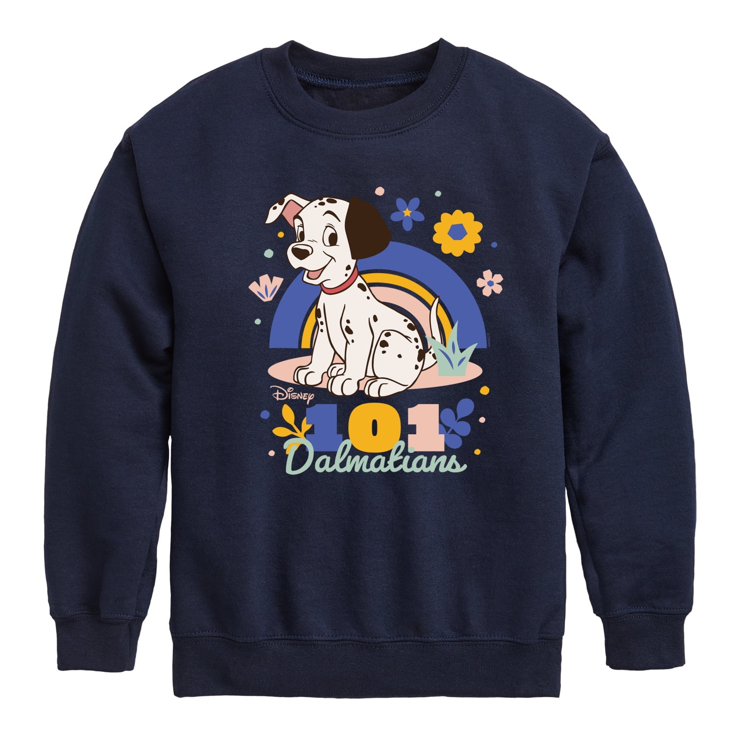 Disney - 101 Dalmatians Animated - Spring Flowers - Youth Crewneck ...