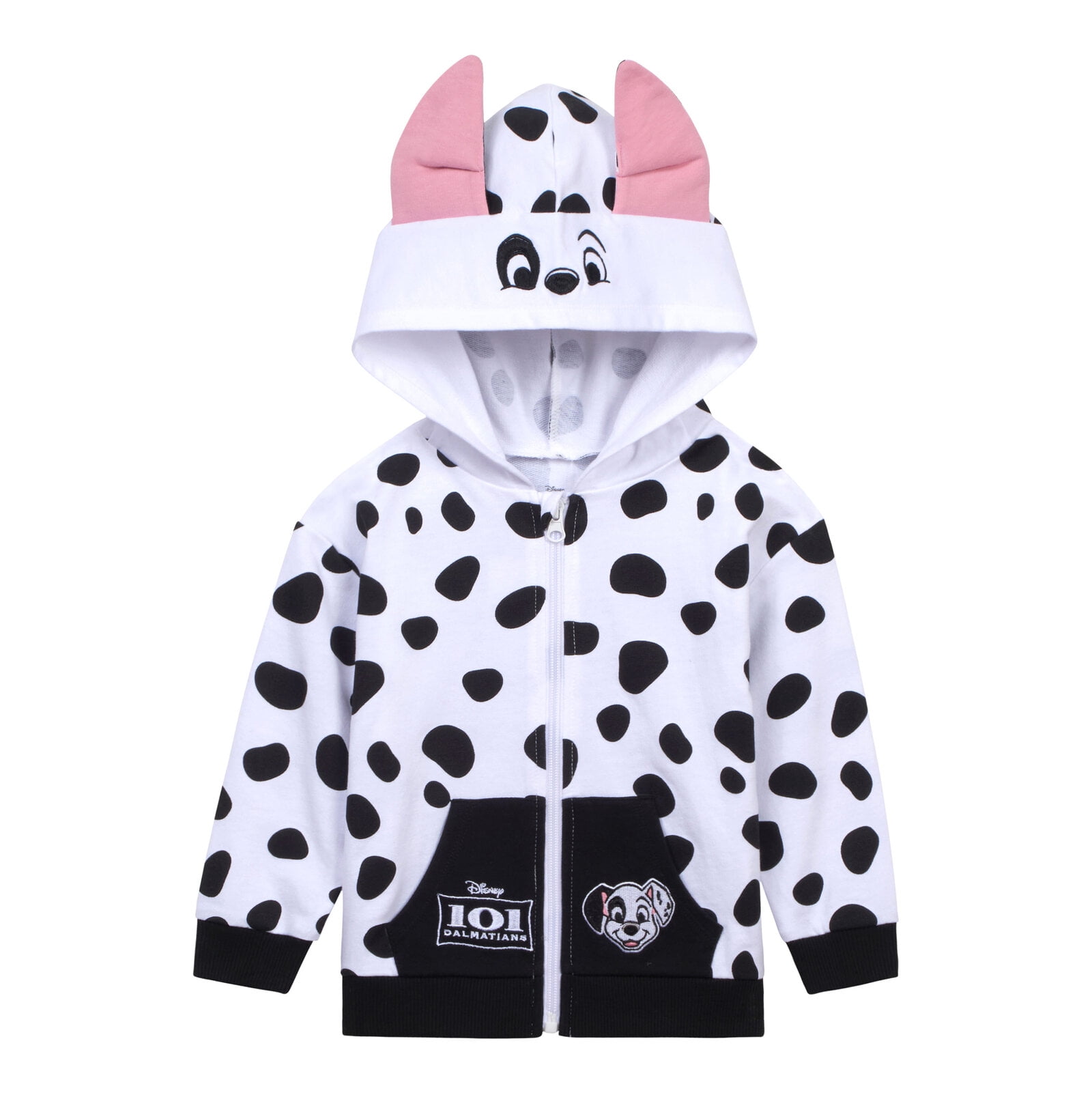 Disney 101 Dalmatians Patch French Terry Zip Up Cosplay Hoodie Polka ...