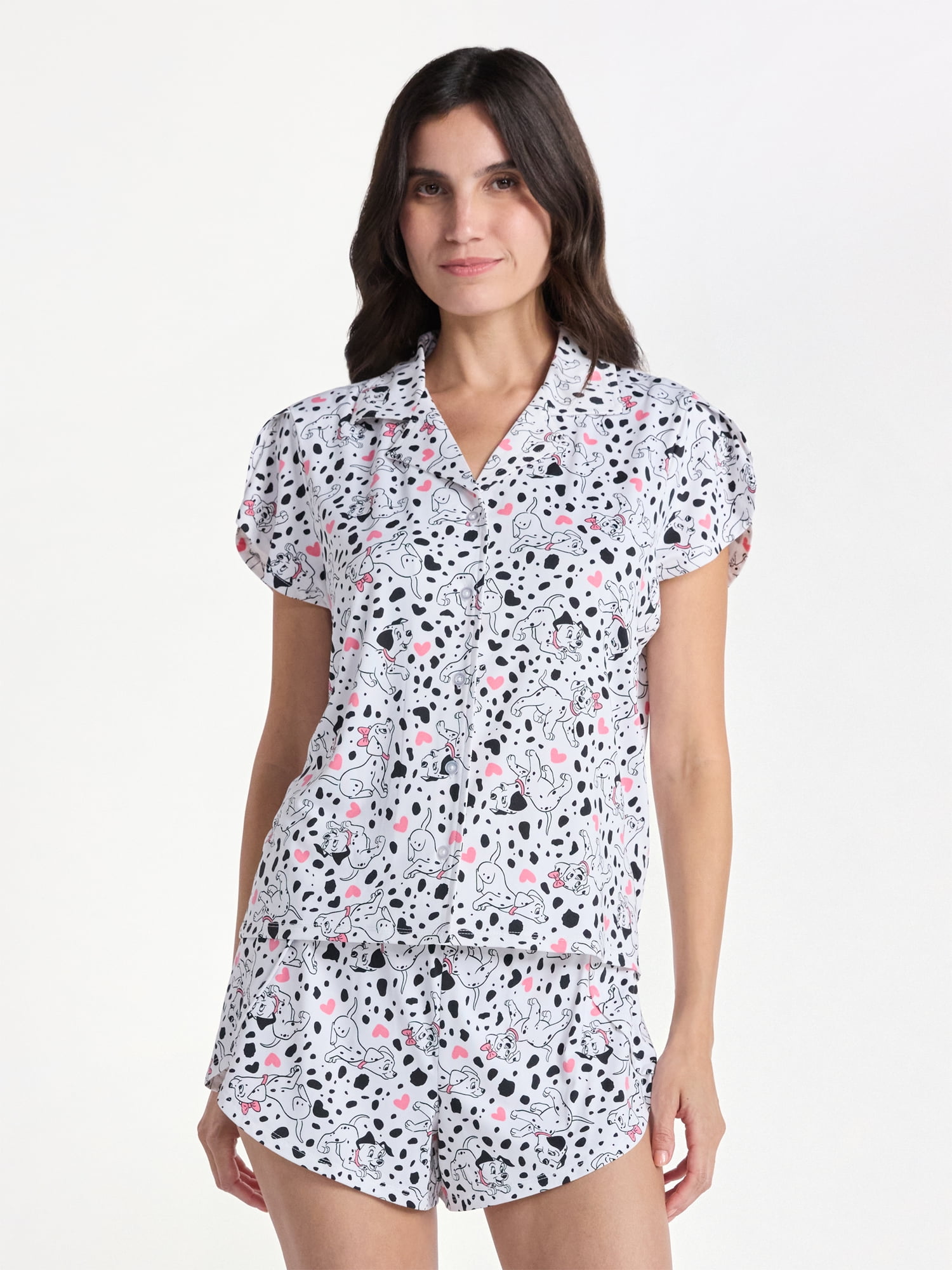 Disney 101 Dalmatians Women's Valentine's Day Shorty Pajama Set, 2 ...
