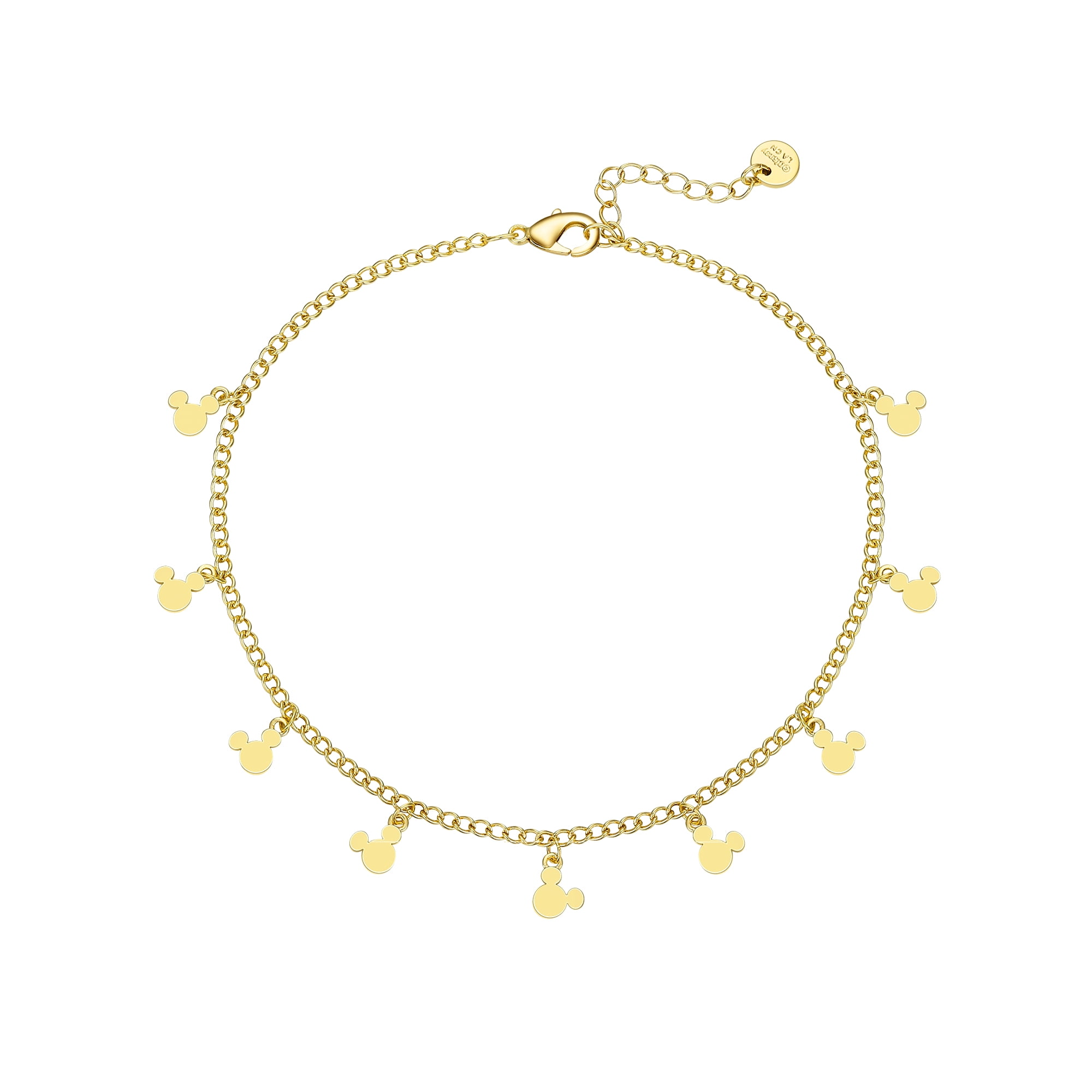 Disney 14K Gold Flash Plated Mickey Mouse Anklet - Walmart.com