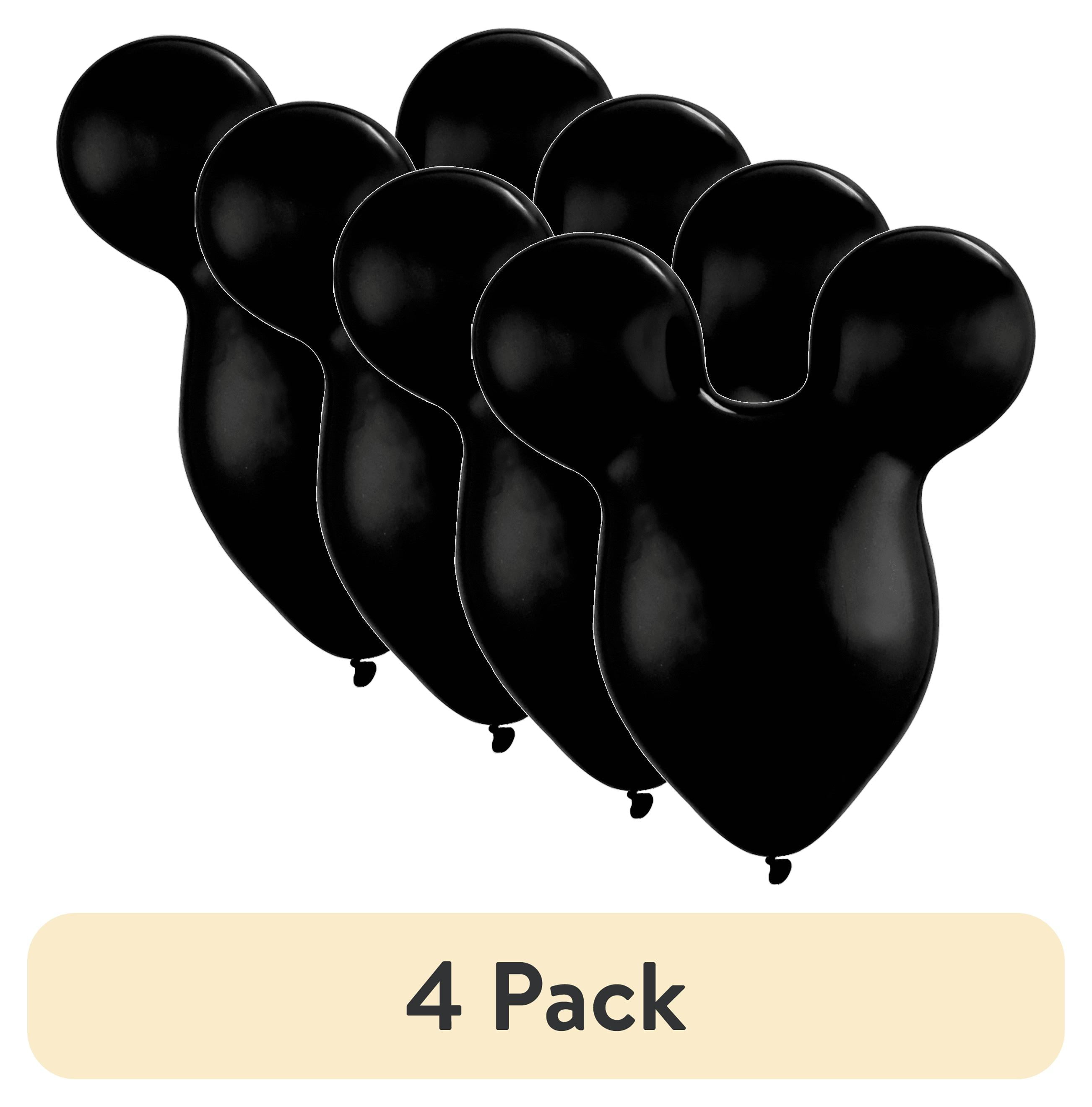 (4 pack) Disney 15" 2 Count All Occasion Black Mickey Ears Balloon, All ...