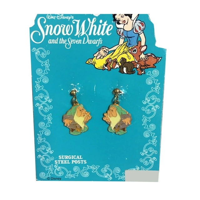 Disney 1990s New Old Stock Snow White & the 7 Dwarfs Earrings, Sleepy ...