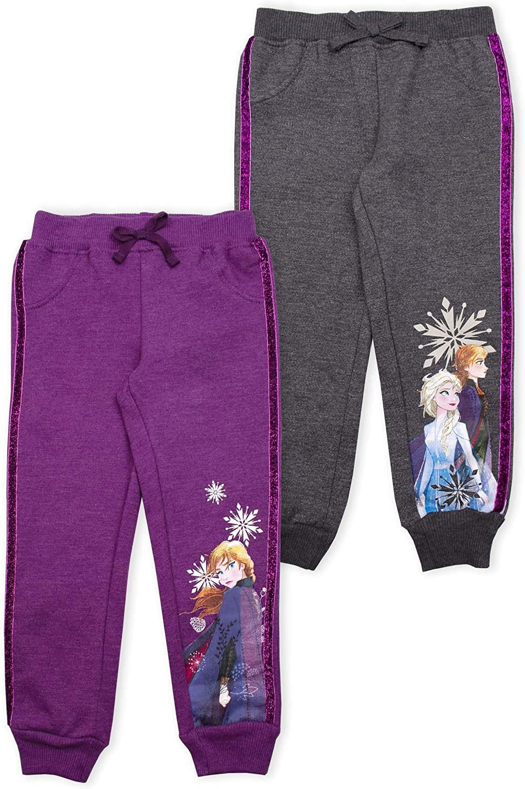 Disney 2-Pack Frozen Joggers Pants, Elsa Joggers for Girls, Kids, and ...