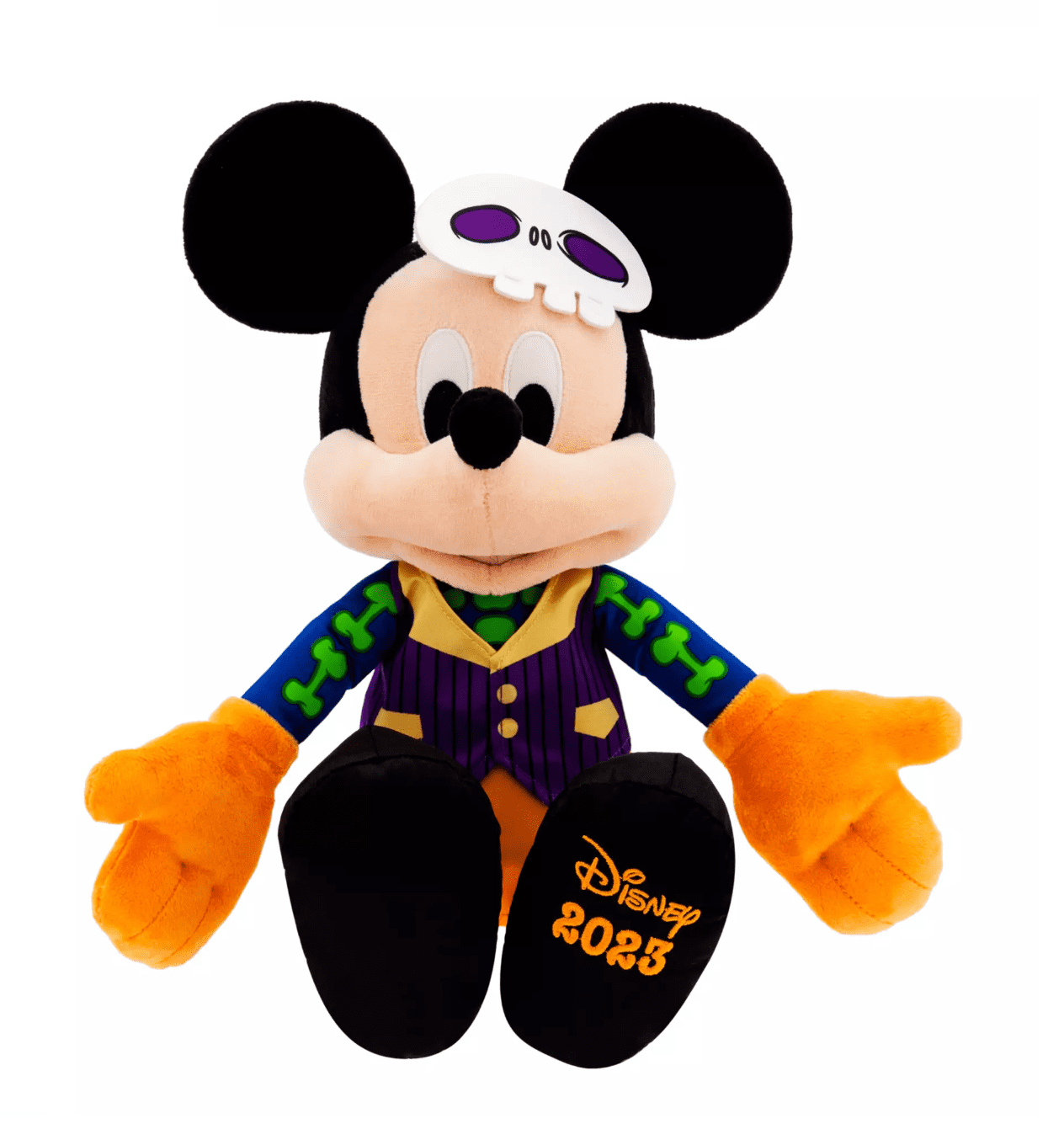 Disney 2023 Mickey Mouse Skeleton Glow-in-the-Dark Halloween Plush, New ...