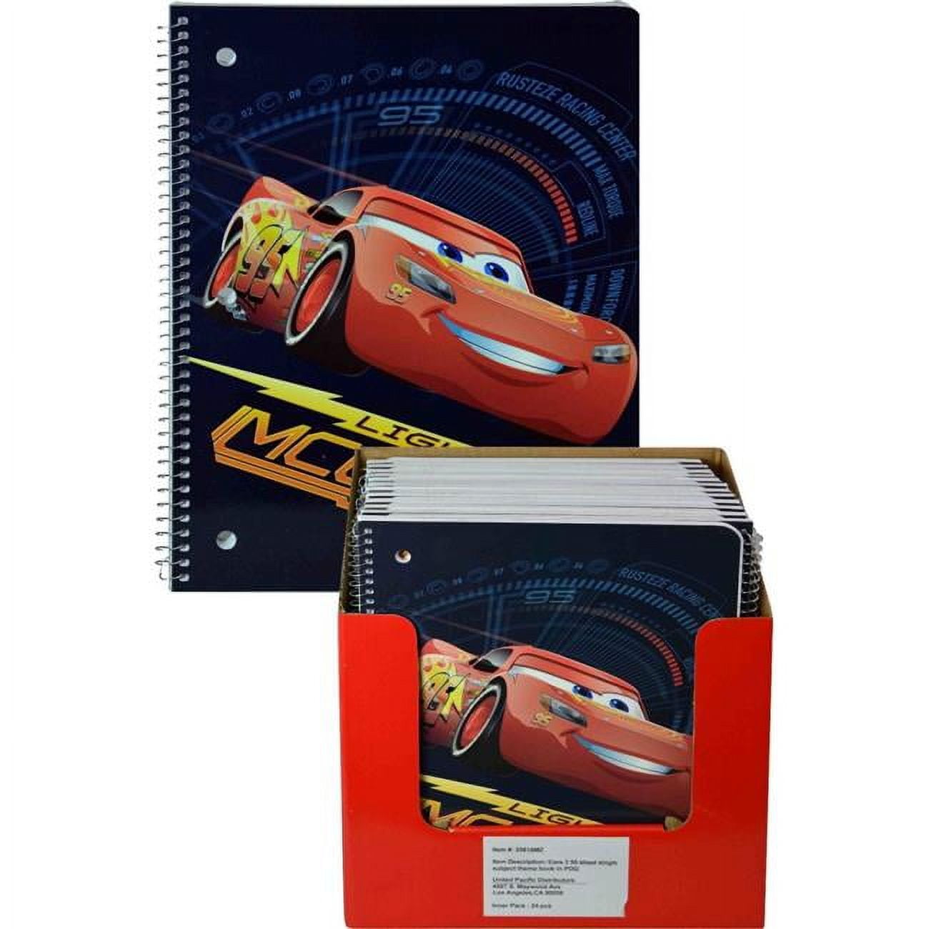 Disney 2325730 DDI Cars 3 Single Subject Spiral Notebook - Case of 264 ...