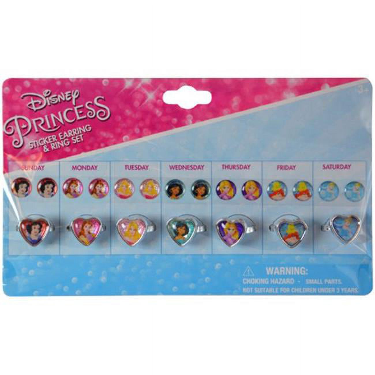 Disney 2336938 Princess Days of the Week Earring & Ring Set - Case of ...