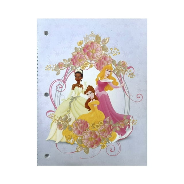 Disney 3 Princesses Spiral Notebook - Tiana Belle and Aurora - Walmart.com