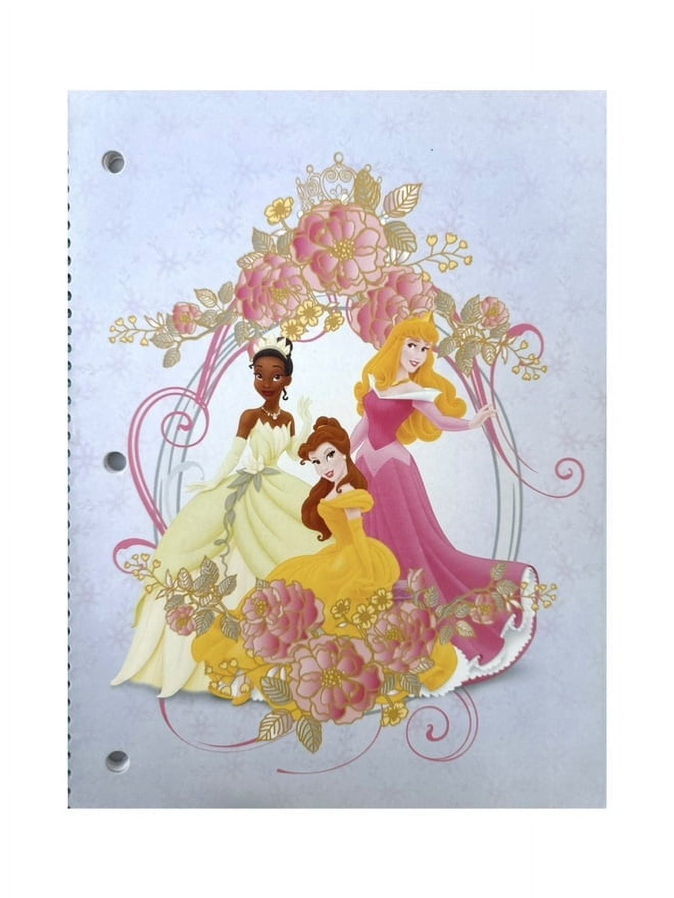 Disney 3 Princesses Spiral Notebook - Tiana Belle and Aurora - Walmart.com