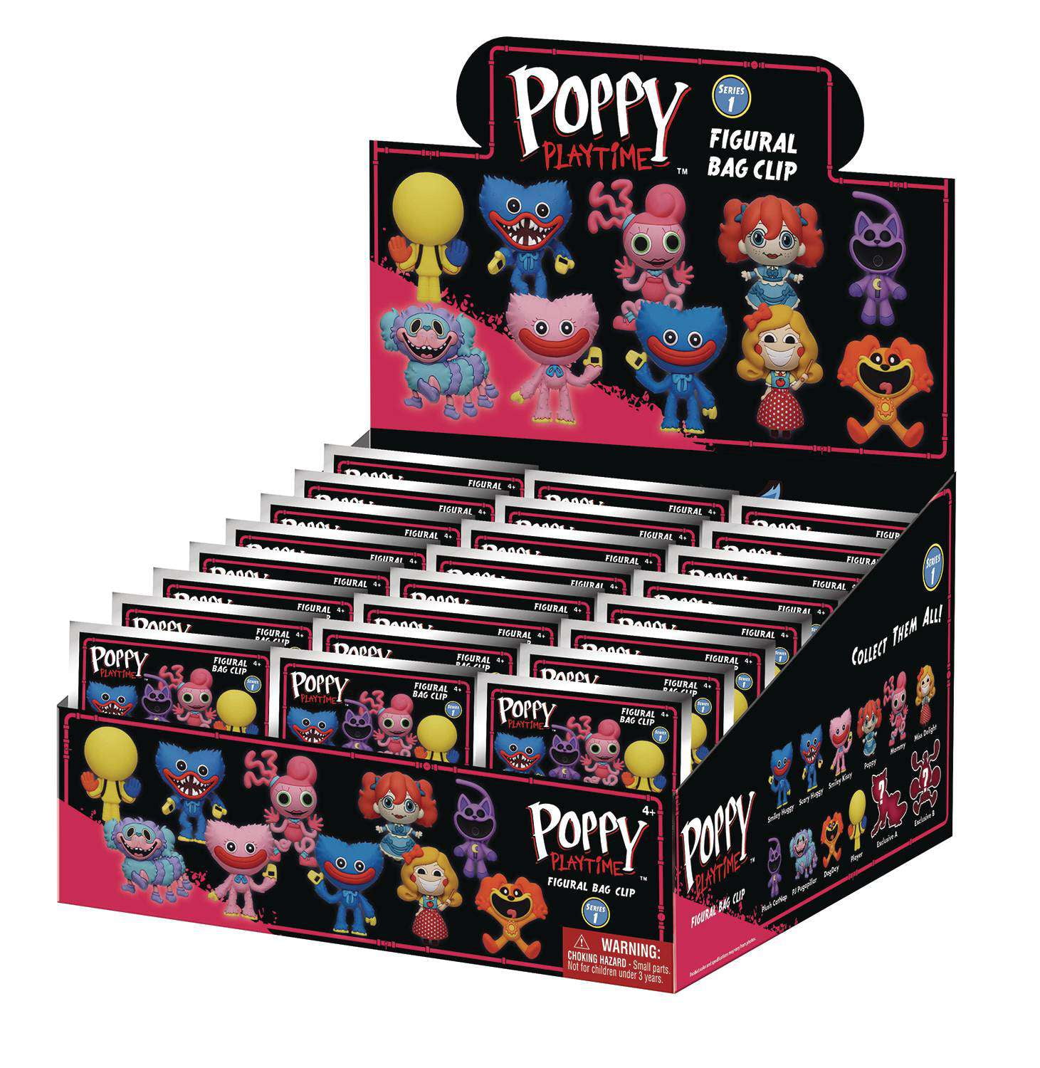 Disney 3D Figural Foam Bag Clip Poppy's Playtime Series 1 Mystery Box ...