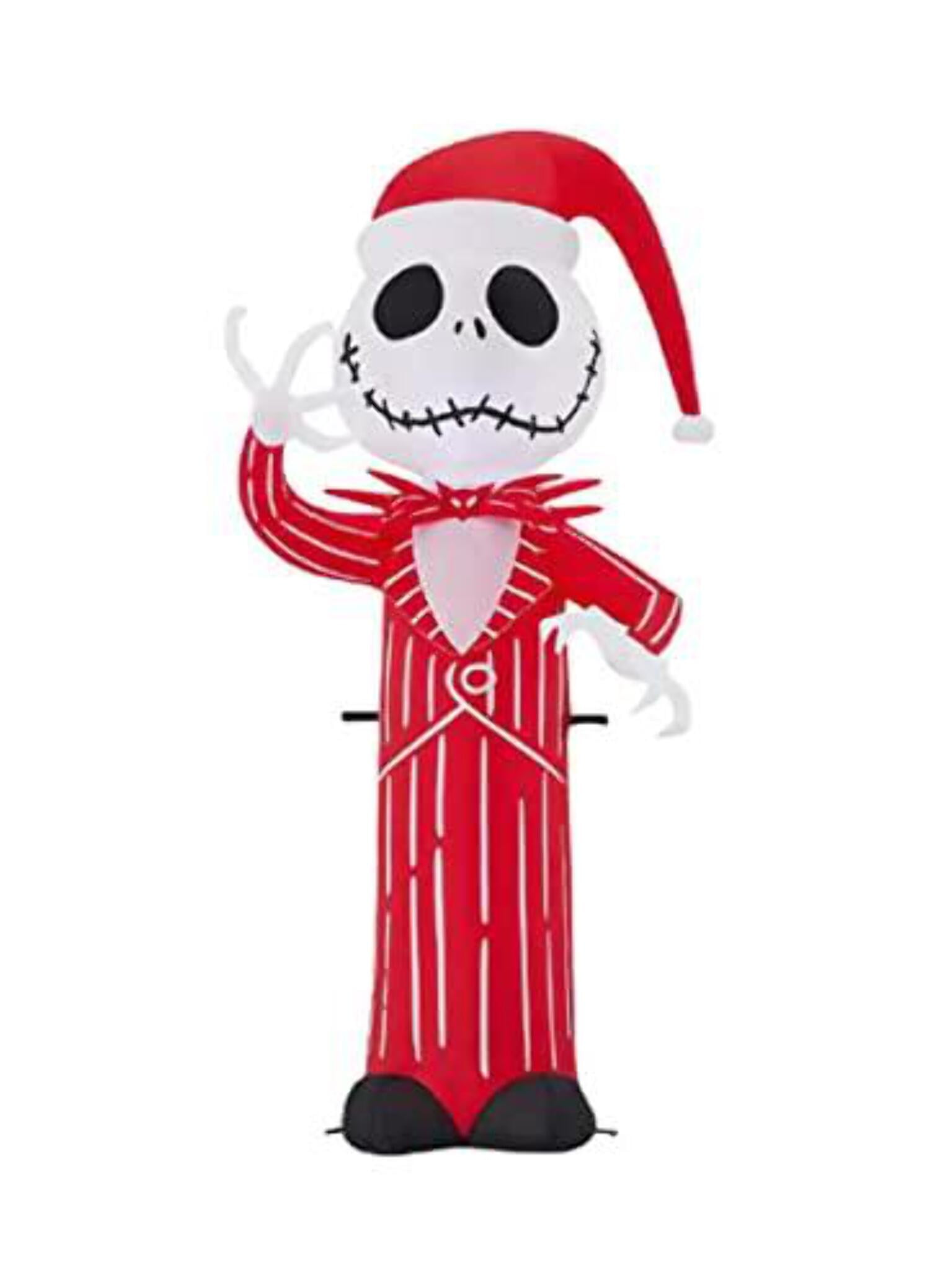 Disney 4 Ft. Jack Skellington Red-White Suit Holiday Inflatable ...