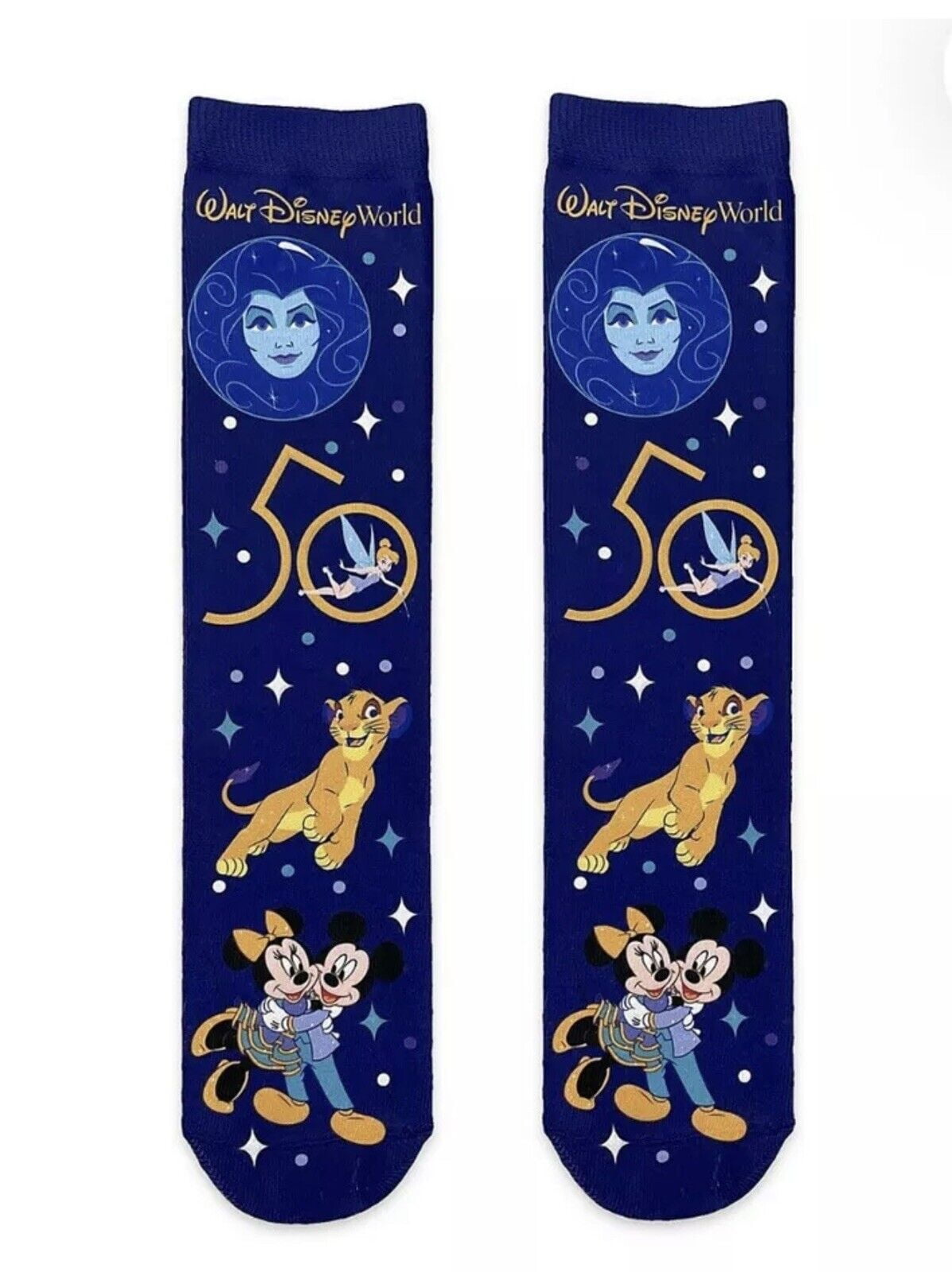 Disney 50th Anniversary Dress Socks with Mickey Alice in Wonderland ...