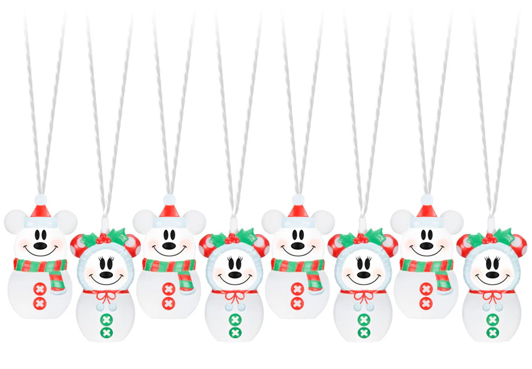 Disney 8-Count 7-FT Mickey and Minnie Snowmen Blinking LED Light String ...