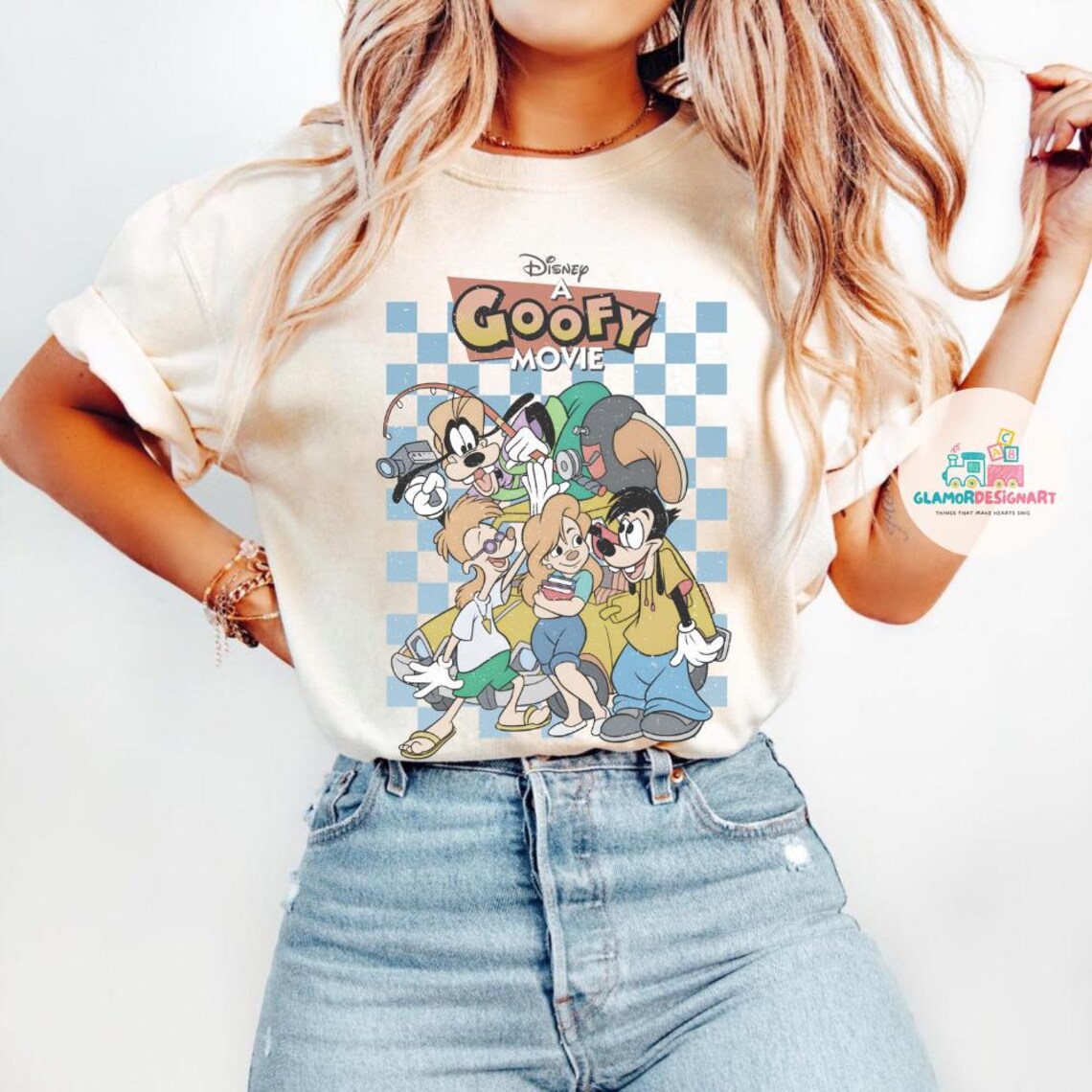 Disney A Goofy Movie Characters Shirt, Max & Roxanne, Powerline Stand ...
