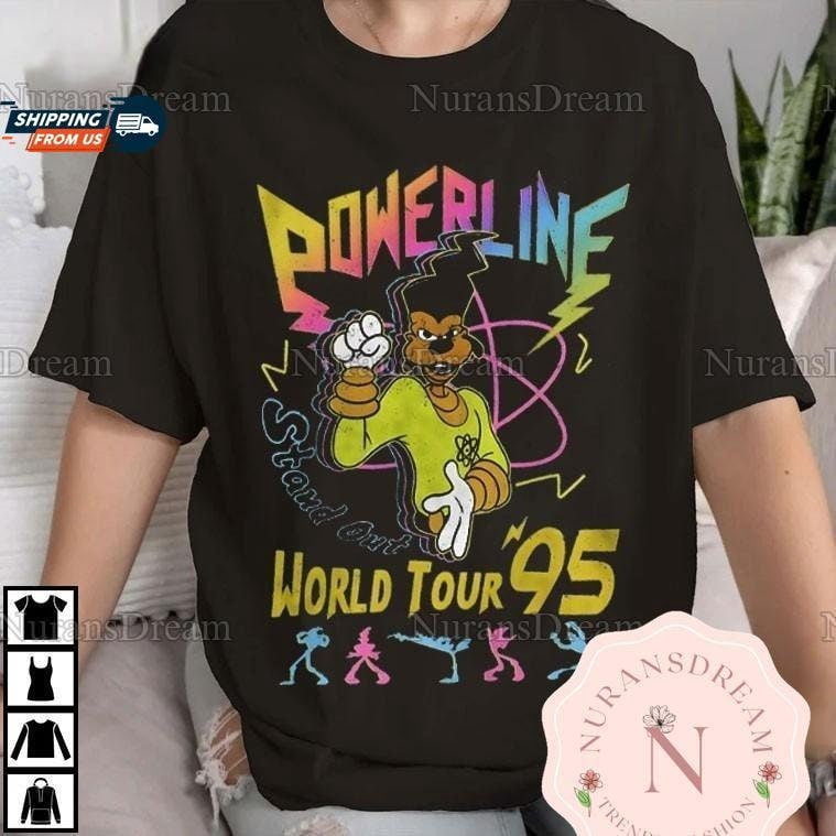 Disney A Goofy Powerline World Tour 95 T-Shirt, Powerline Goofy Movie ...