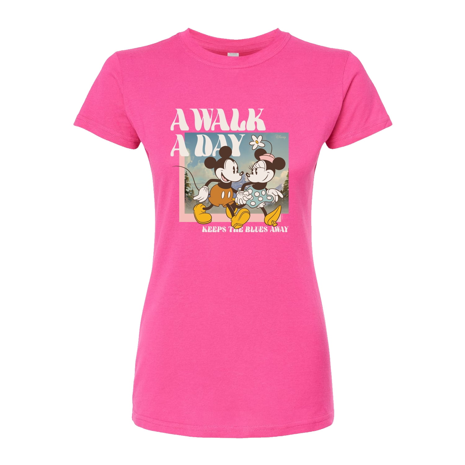 Disney - A Walk A Day - Juniors Fitted Graphic T-Shirt - Walmart.com