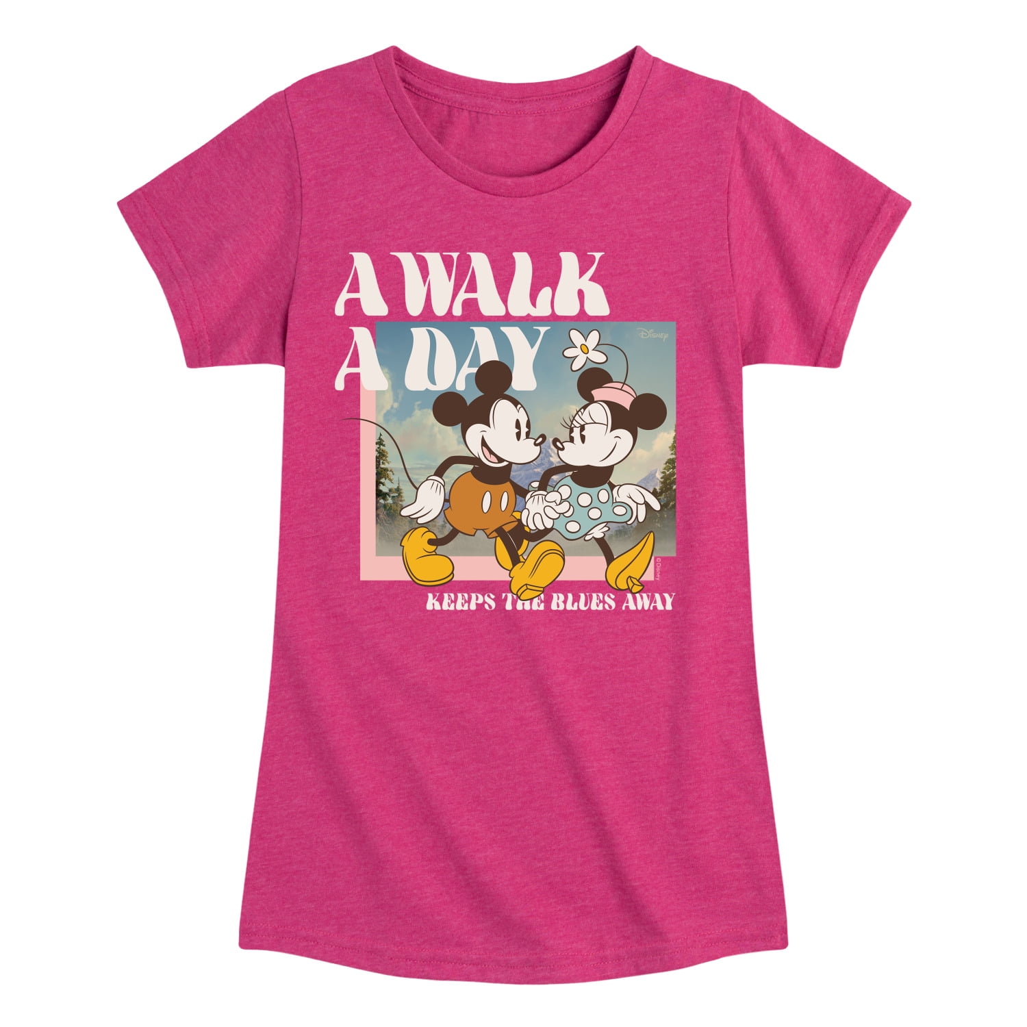 Disney - A Walk A Day - Toddler & Youth Girls Short Sleeve Graphic T ...