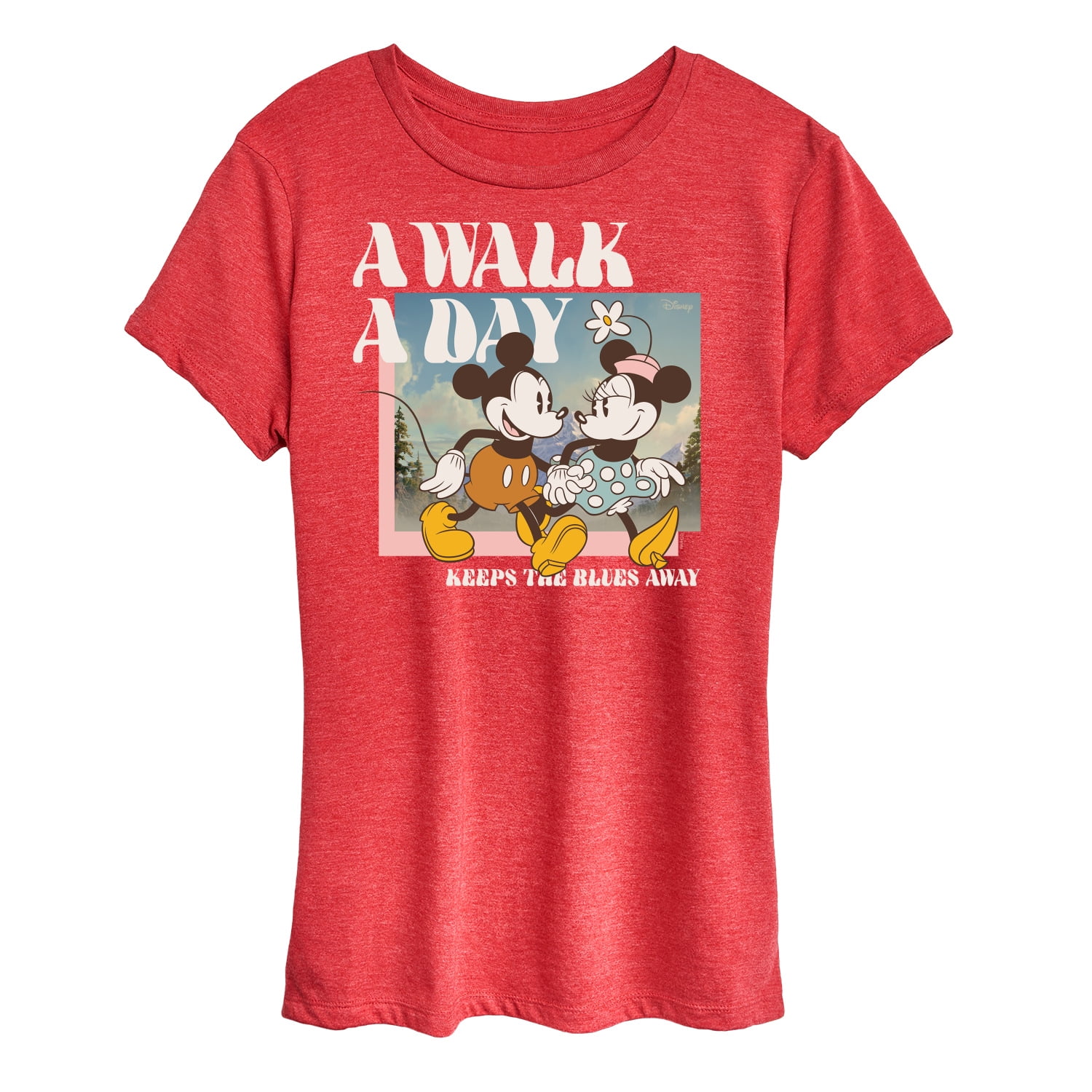 Disney - A Walk A Day - Women's Short Sleeve Graphic T-Shirt - Walmart.com