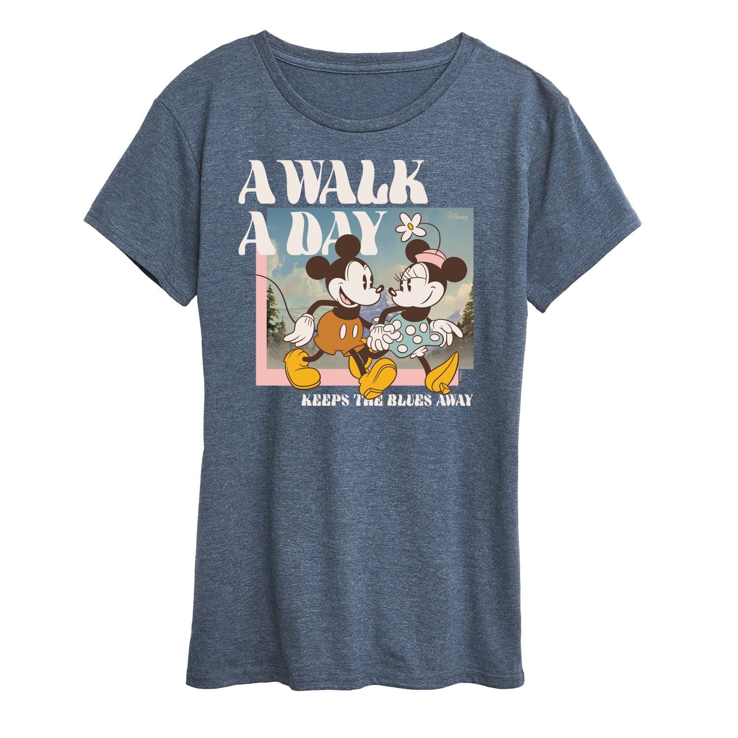 Disney - A Walk A Day - Women's Short Sleeve Graphic T-Shirt - Walmart.com