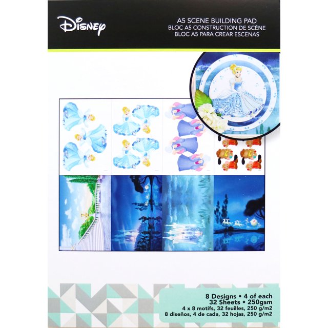 Disney A5 Scene Building Pad 32 Sheets-Cinderella, 8 Designs/4 Each ...