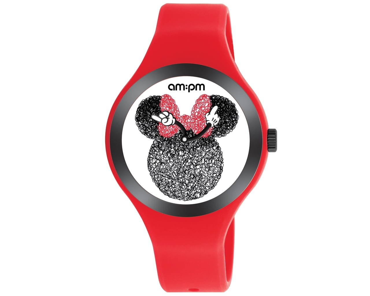 Disney AM:PM Minnie Mouse Women's Watch Red Silicone Strap #DP155-U534 ...