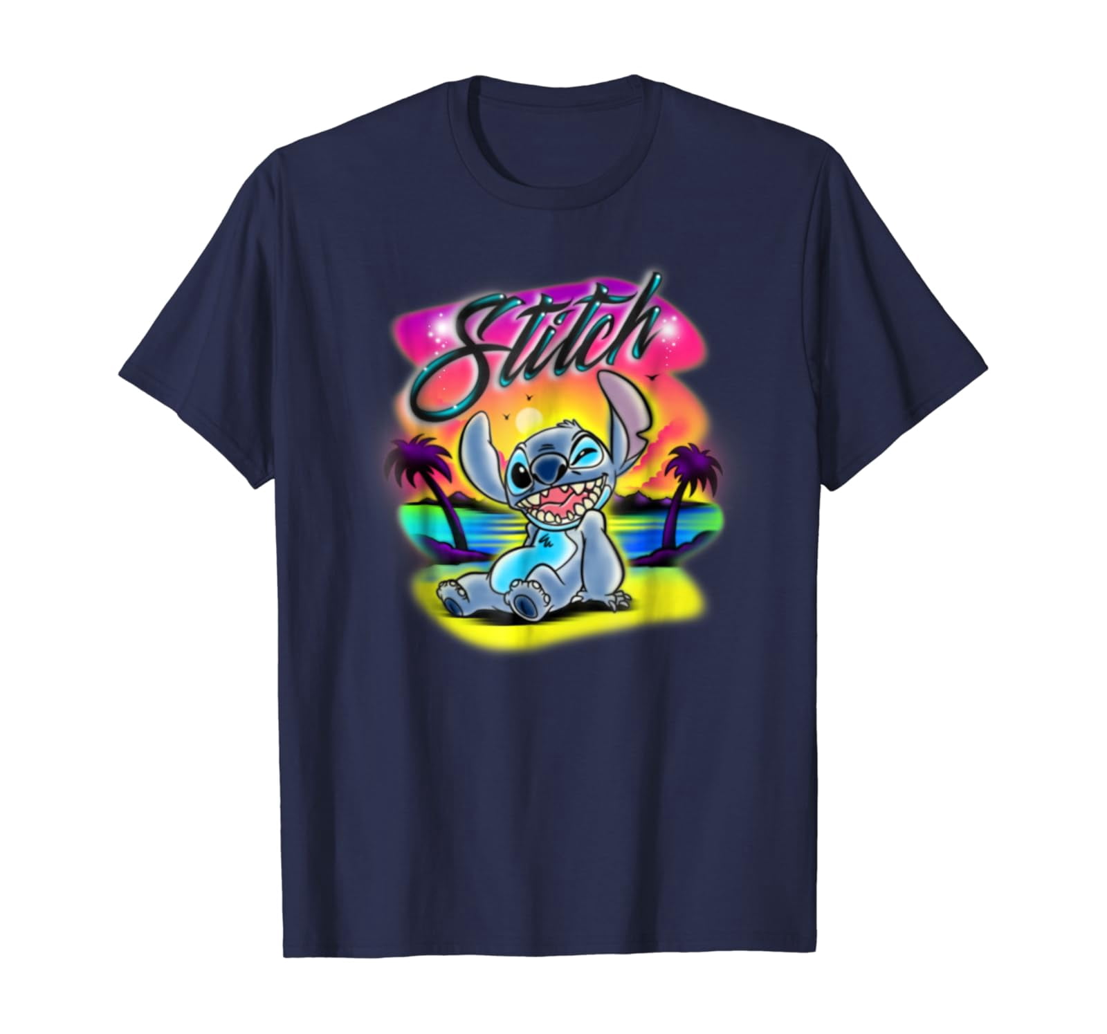 Disney Airbrush Stitch Colorful Neon Splatter Retro T-Shirt - Walmart.com