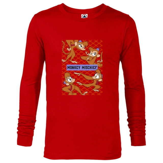 Disney Aladdin Abu Monkey Mischief - Long Sleeve T-Shirt for Men - Customized-New Red - Walmart.com