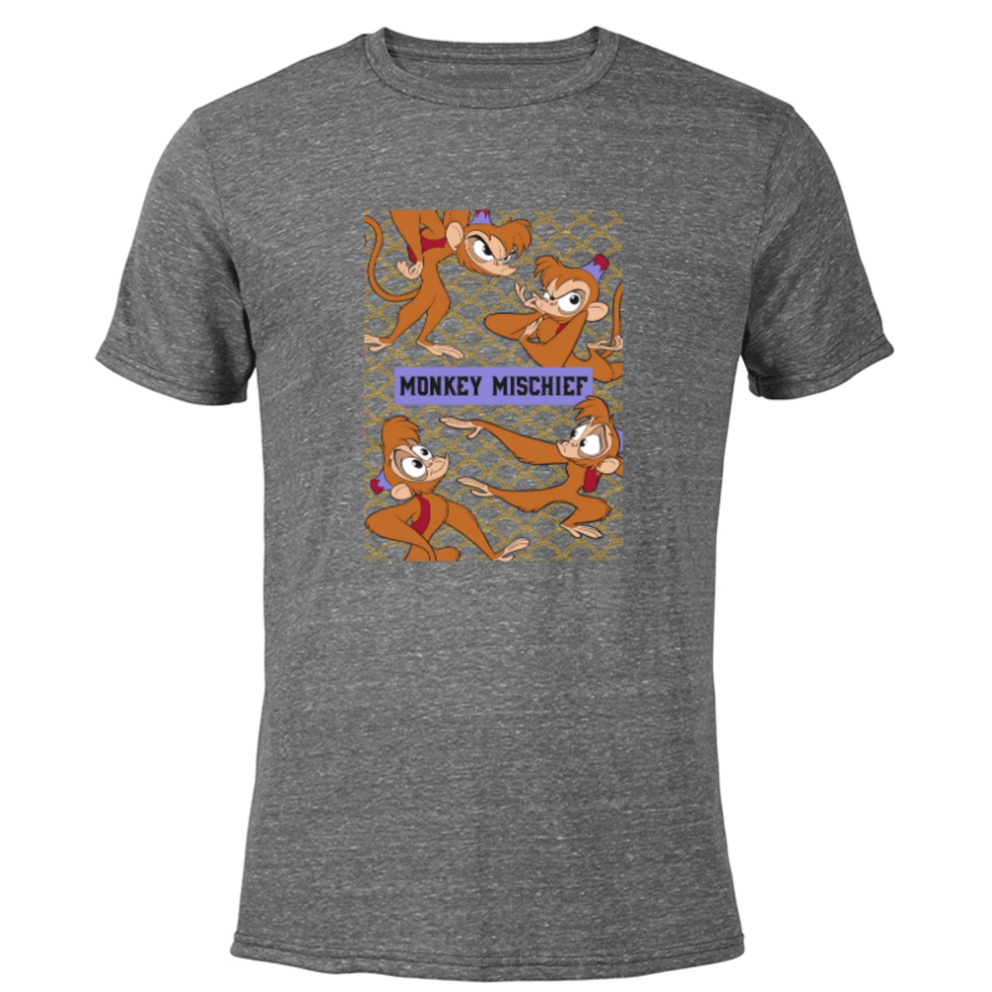 Disney Aladdin Abu Monkey Mischief - Short Sleeve Blended T-Shirt for Adults - Customized-Dark ...