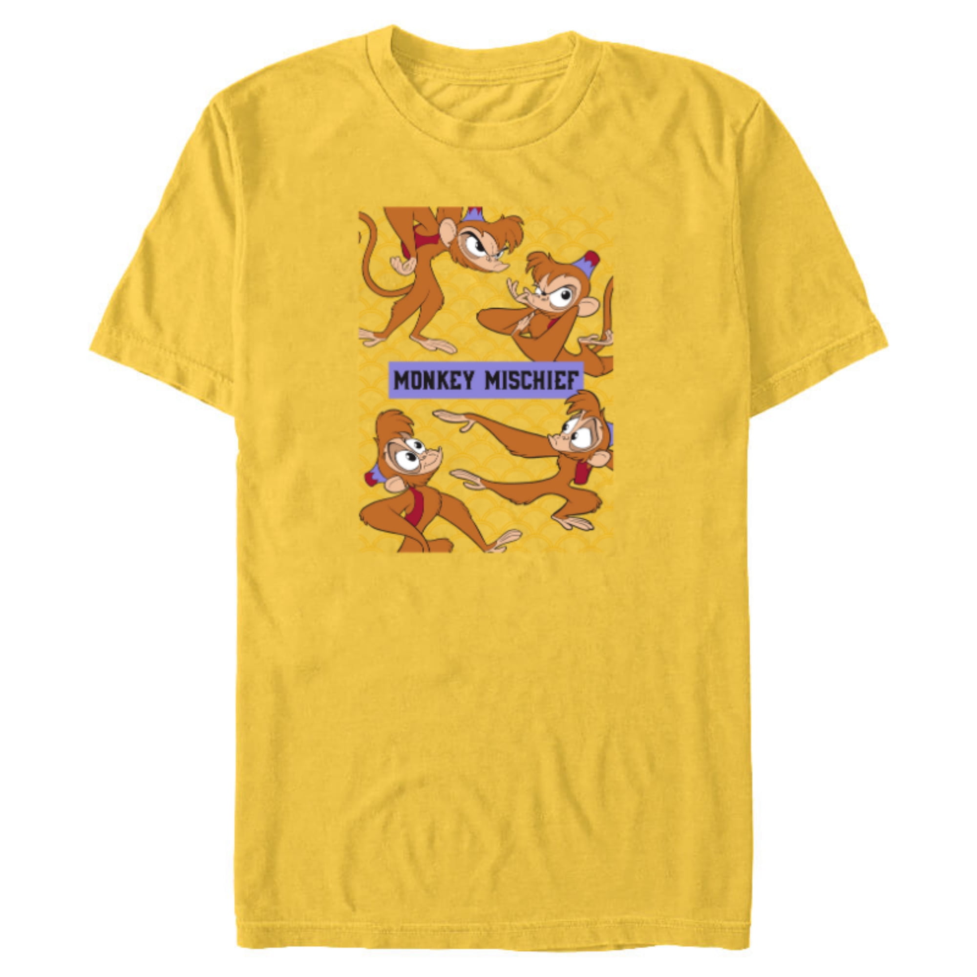 Disney Aladdin Abu Monkey Mischief - Short Sleeve Blended T-Shirt for ...