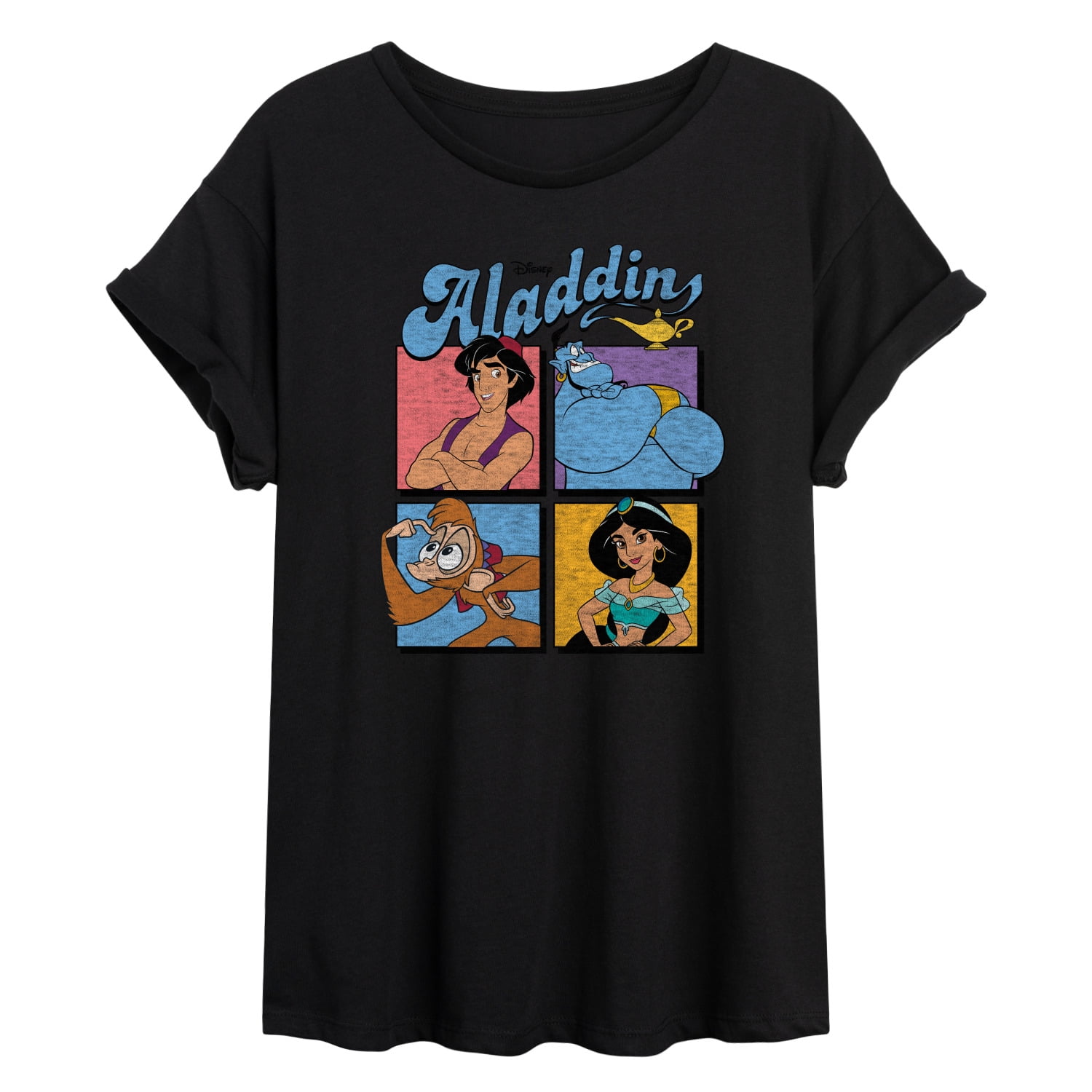 Disney Aladdin - Aladdin, Genie, Abu, & Jasmine - Women's Oversized T ...