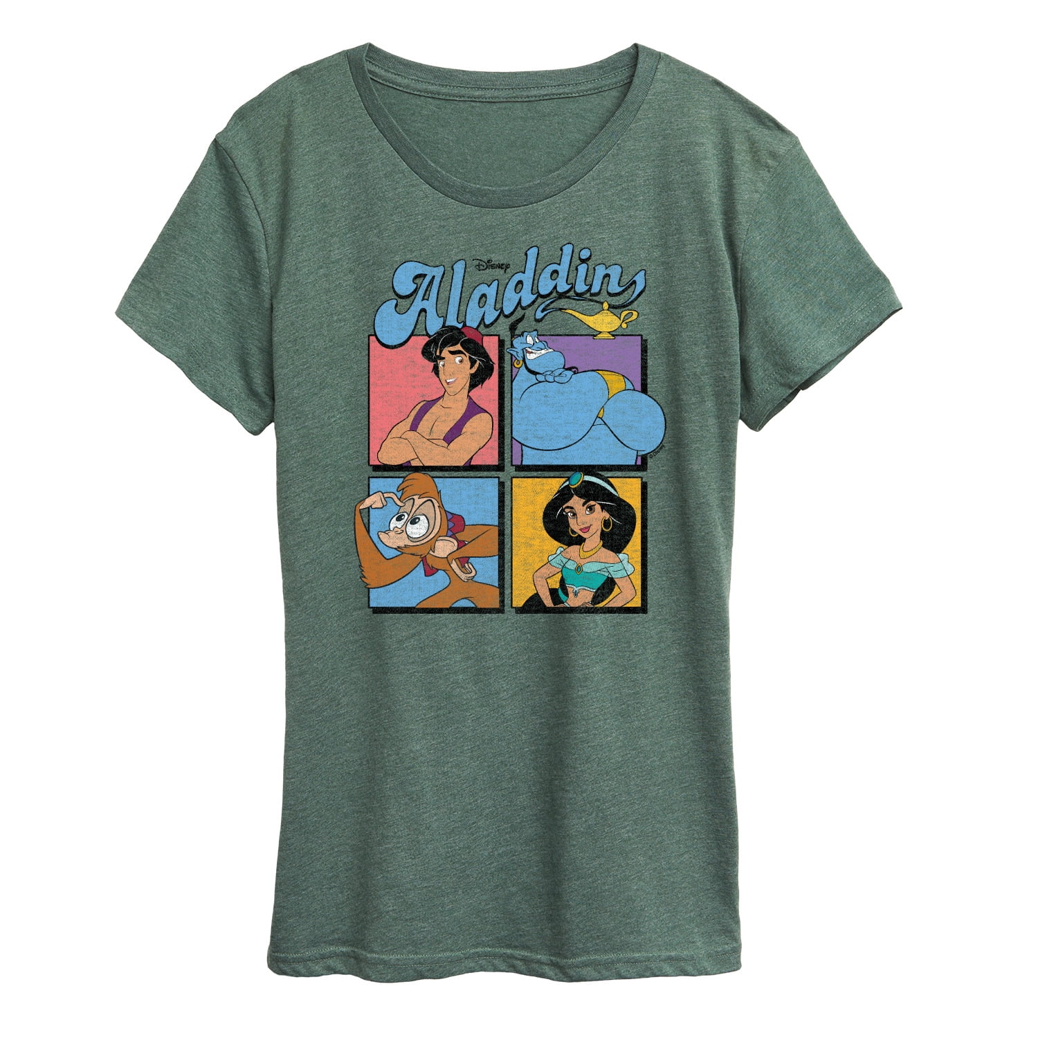Disney - Aladdin Character Group - Women's Short Sleeve Graphic T-Shirt ...
