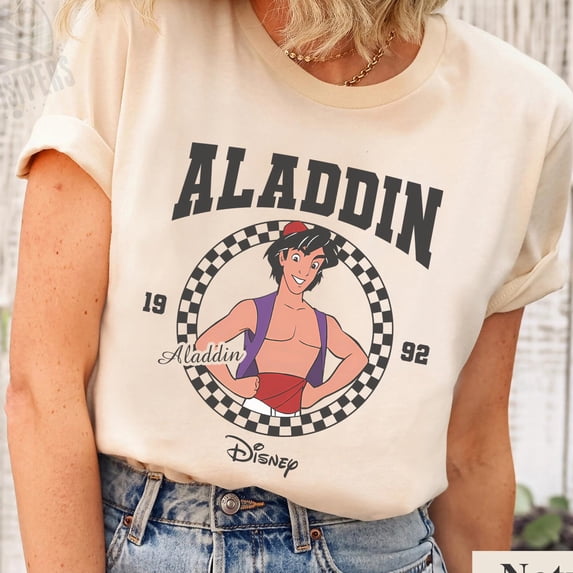 Disney Aladdin Checkered Circle Shirt Aladdin Est 1992 T-shirt Tee ...