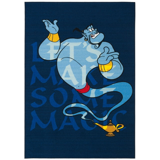 Disney Aladdin Collection - Genie Area Rug, 5' x 7', Blue/Light Blue ...
