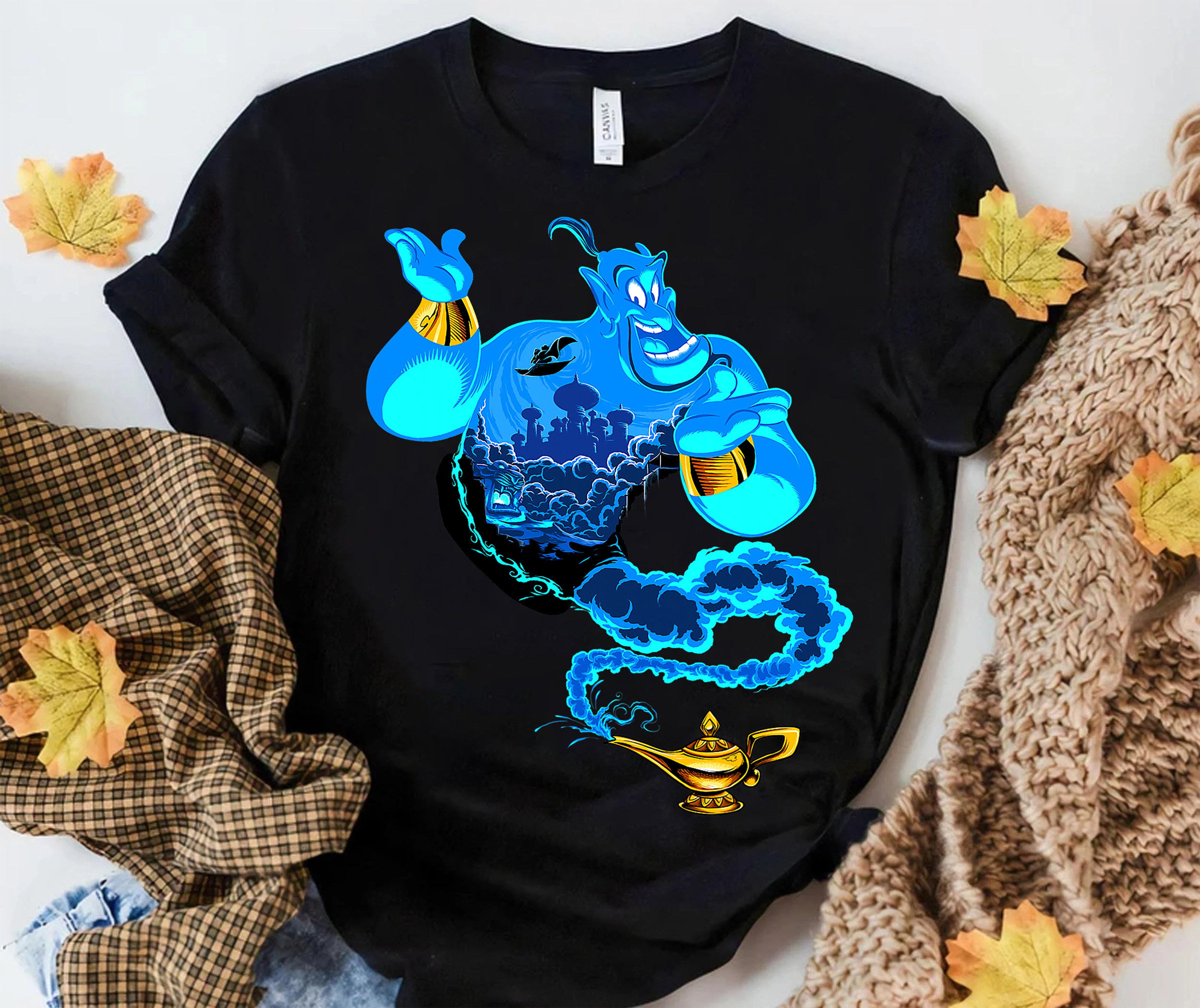 Disney Aladdin Genie Portrait Agrabah Fill T-Shirt, Disneyland Family ...