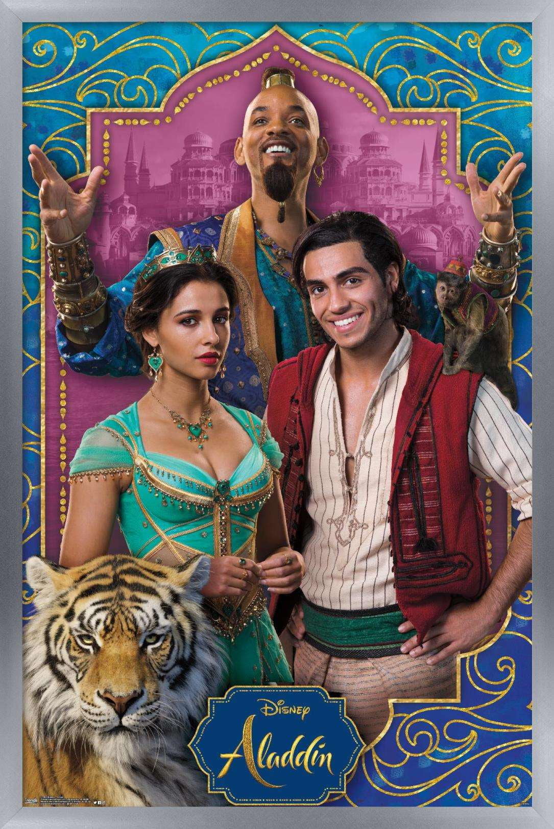 Disney Aladdin - Group Wall Poster, 14.725" x 22.375", Framed - Walmart.com