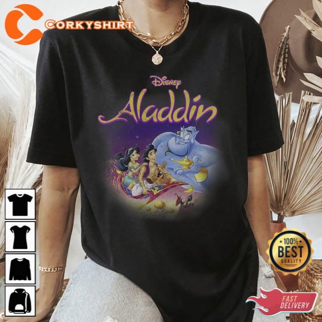 Disney Aladdin Magic Carpet Movie Cast T-shirt - Walmart.com