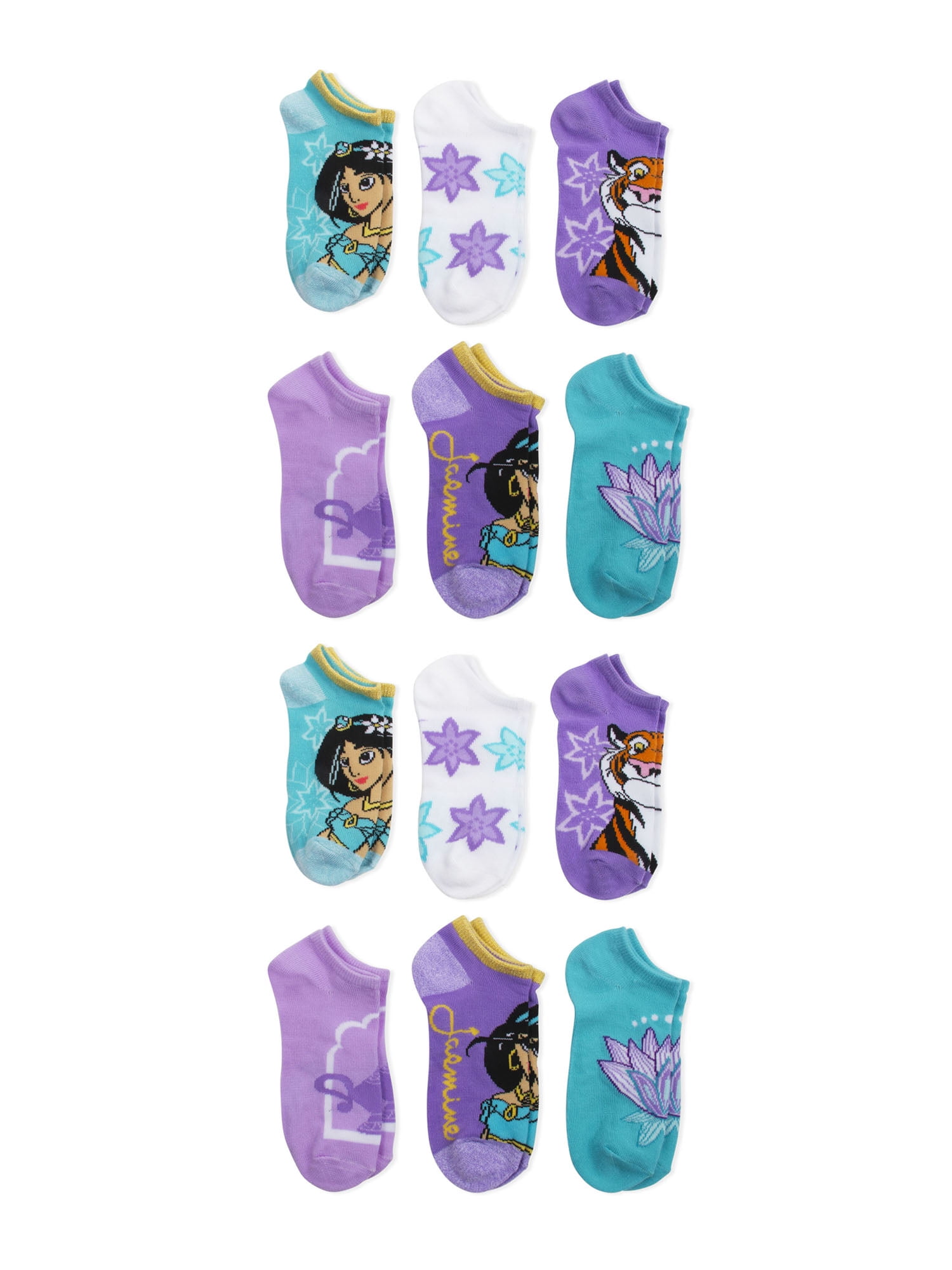 Disney Aladdin Princess Jasmine Girls Socks - 12 Pack - Walmart.com