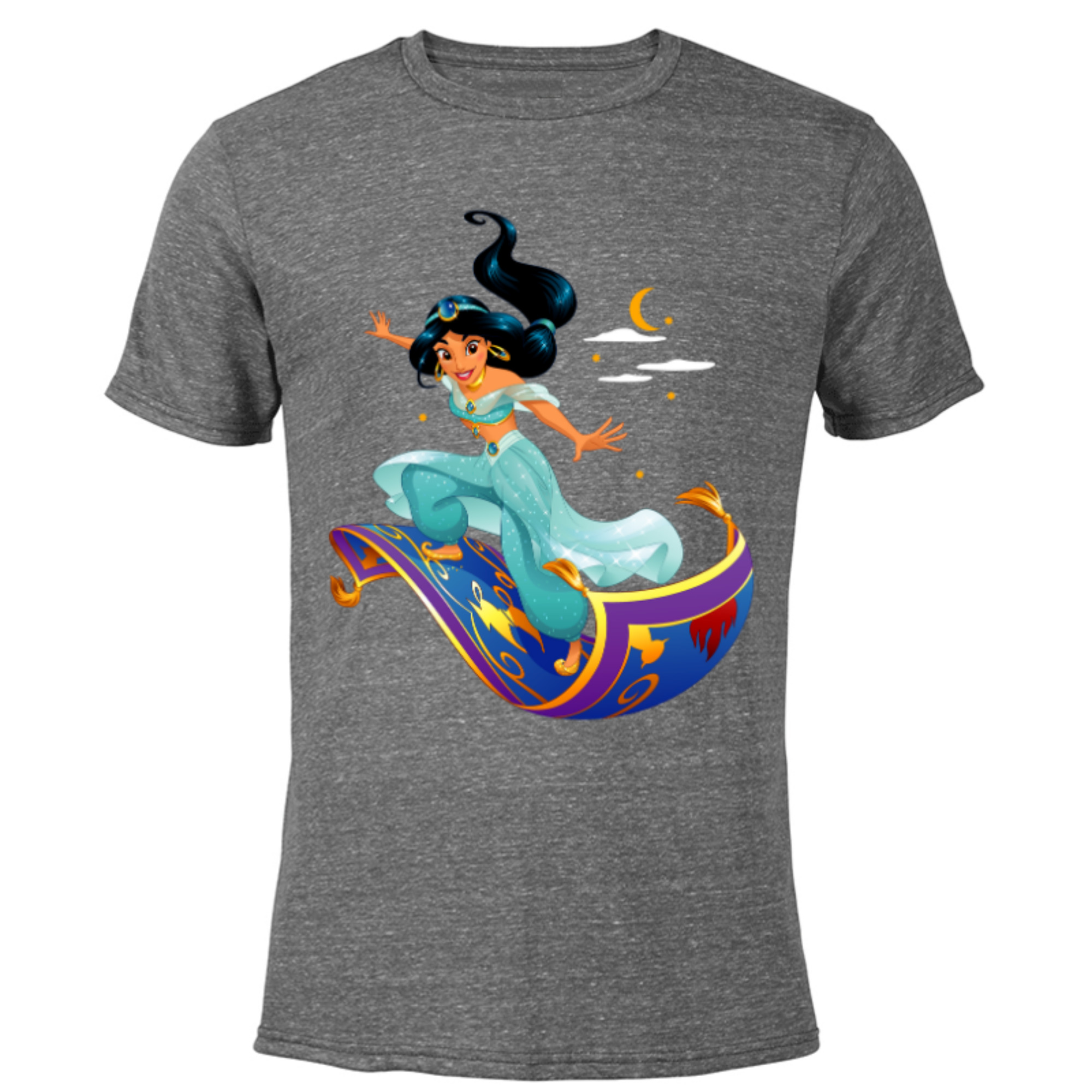 Disney Aladdin Princess Jasmine Magic Carpet Pose T-Shirt- Short Sleeve Blended T-Shirt for ...