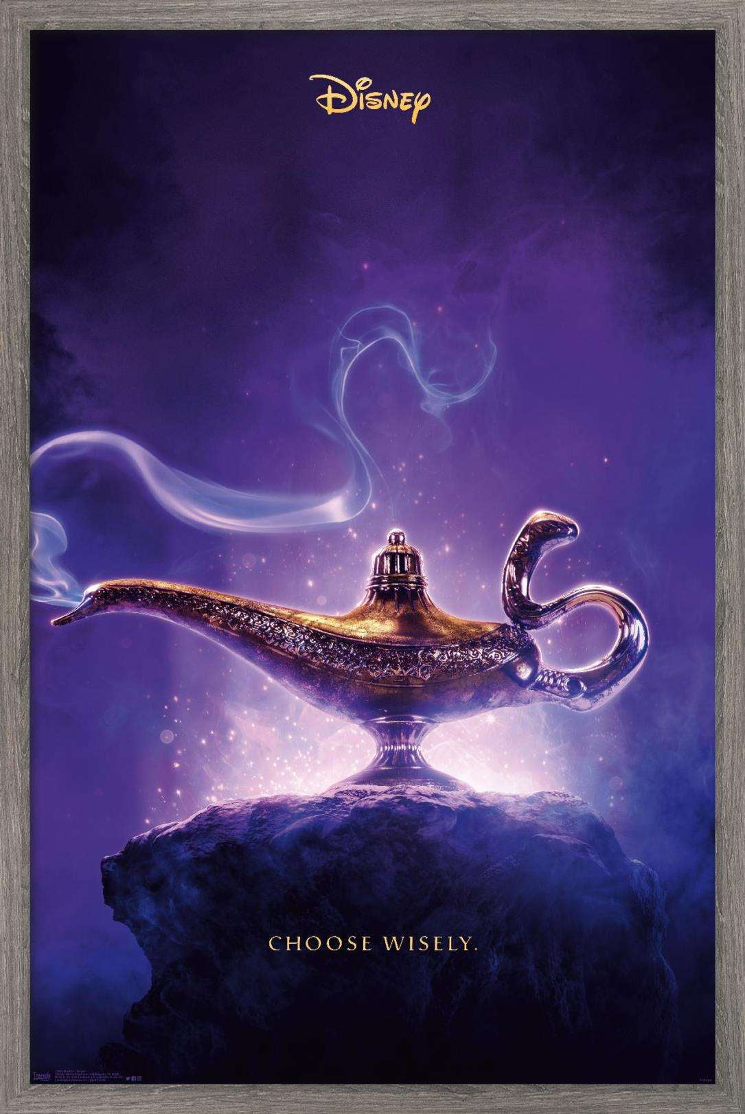 Disney Aladdin - Teaser Wall Poster, 14.725" x 22.375", Framed ...