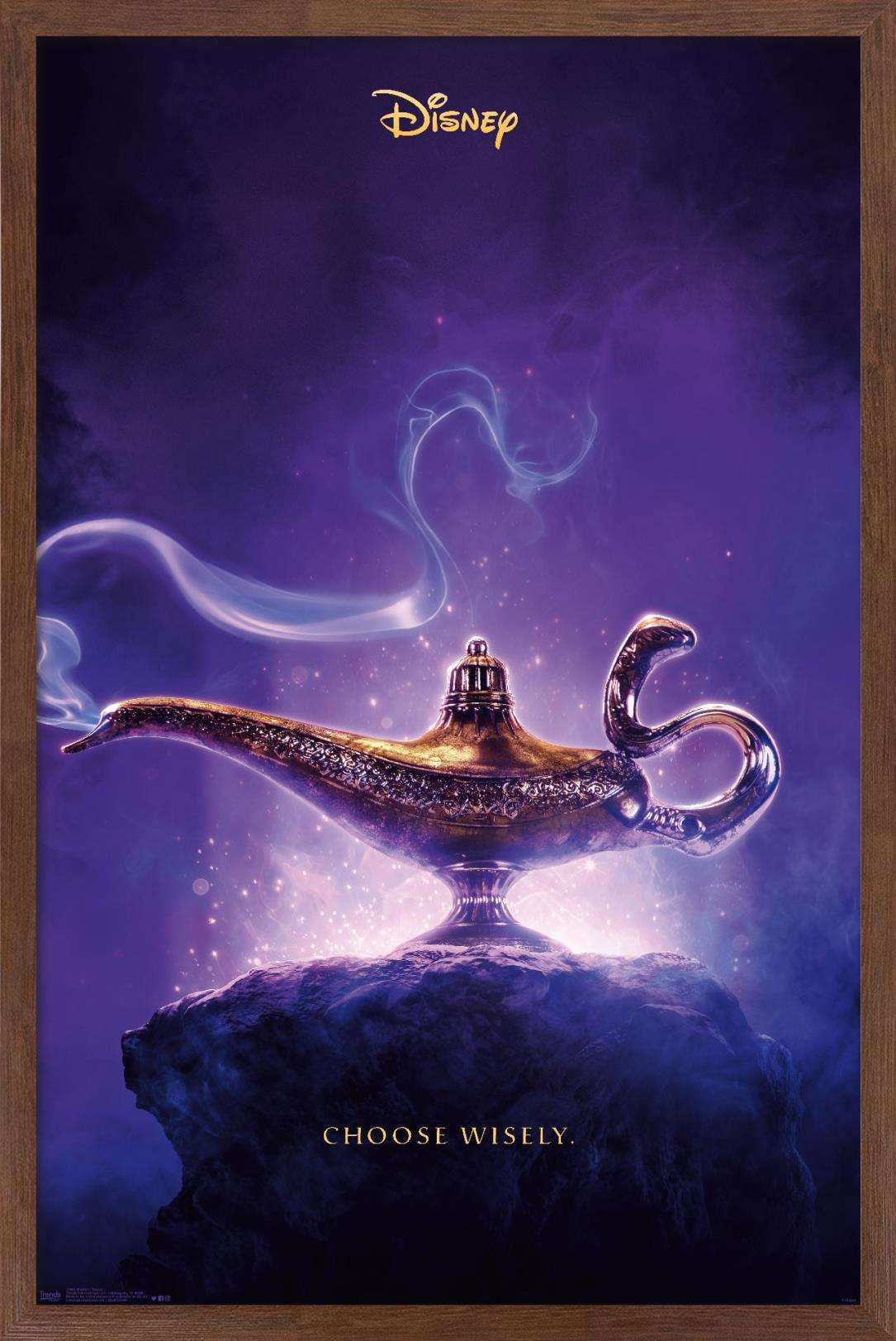 Disney Aladdin - Teaser Wall Poster, 14.725" x 22.375", Framed ...