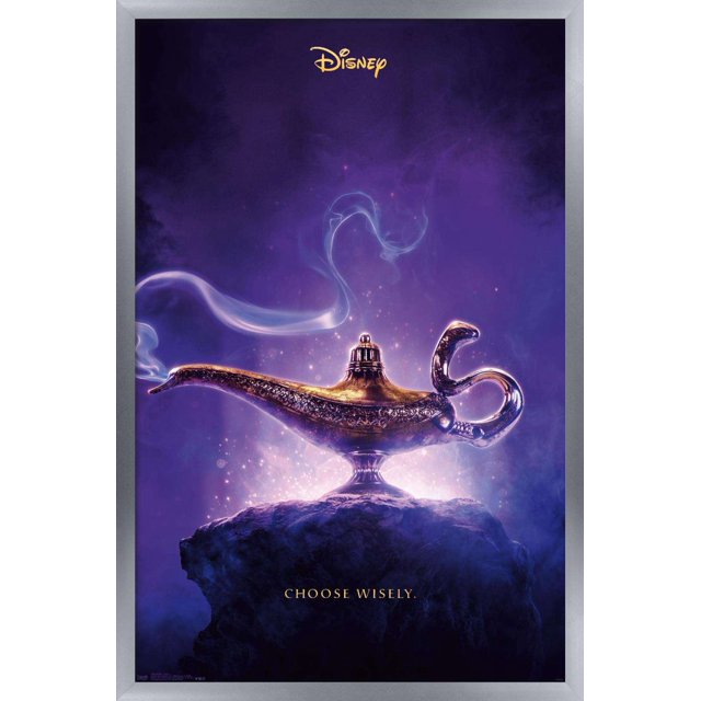 Disney Aladdin - Teaser Wall Poster, 14.725" x 22.375", Framed ...