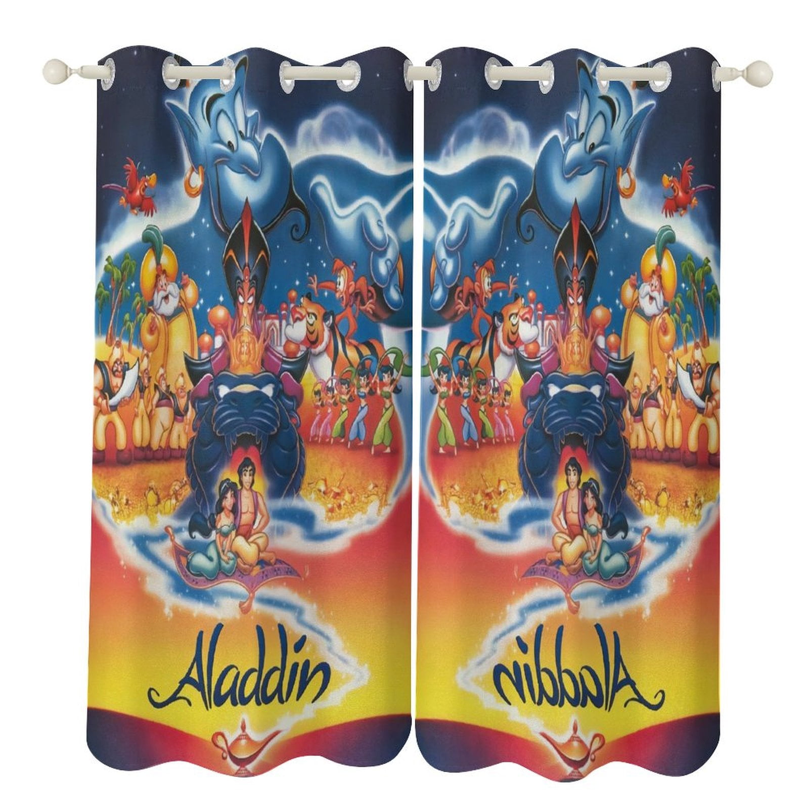 Disney-Aladdin Vintage Group Shot Logo Curtains 72 inch,2 Panels Set ...