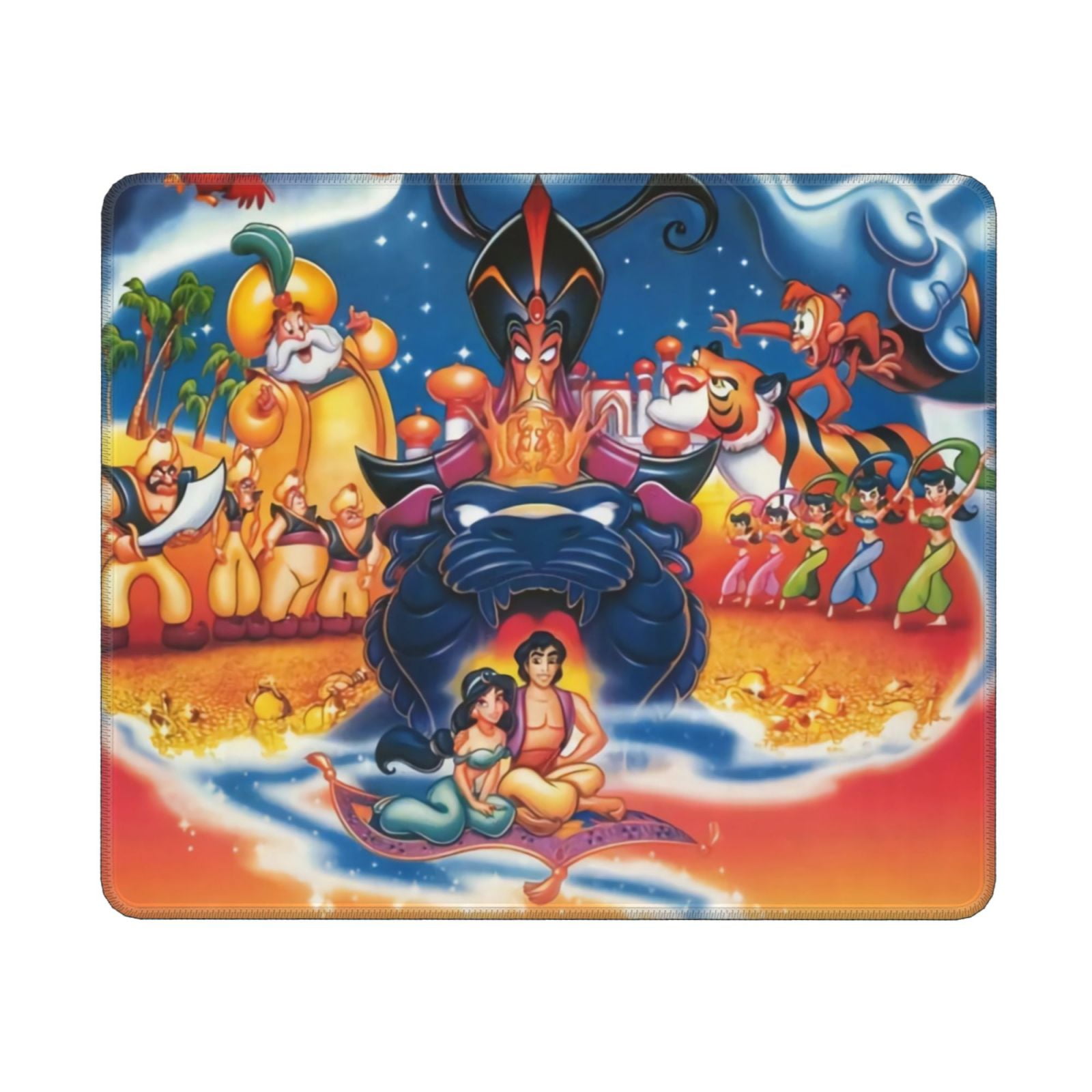 Disney-Aladdin Vintage Group Shot Logo Mouse Pad with Stitched Edges ...