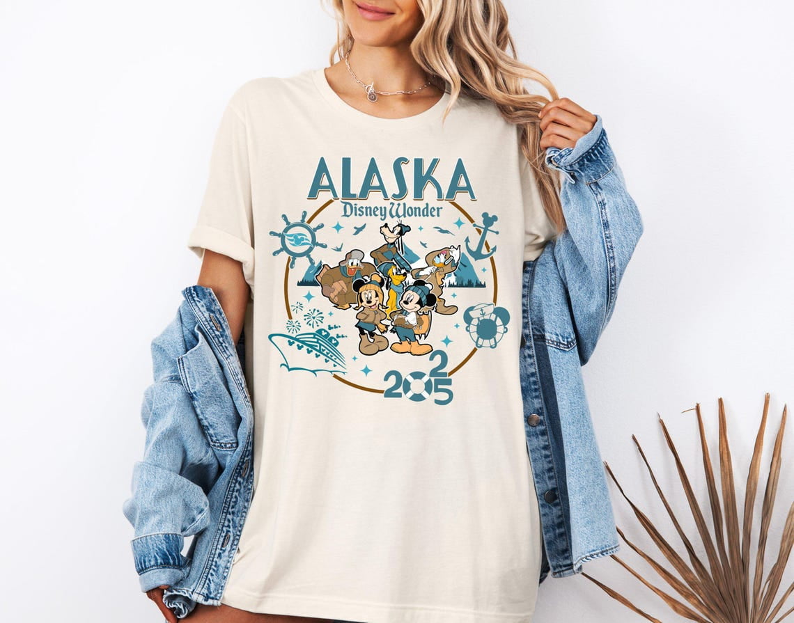 Disney Alaska Cruise 2025 T-shirt, Mickey And Friends Matching Cruise ...