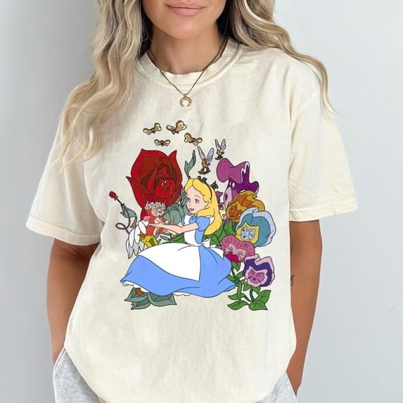 Disney Alice Floral In Wonderland Shirt Alice In Wonderland Floral T ...