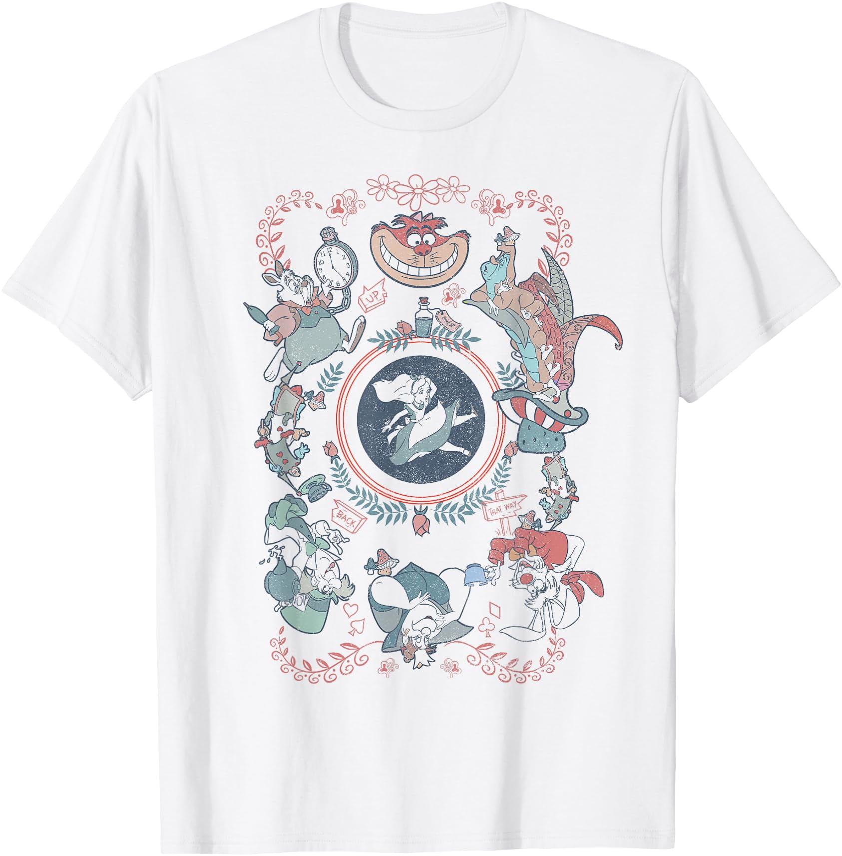 Disney Alice In Wonderland Card Style Mashup T-Shirt - Walmart.com